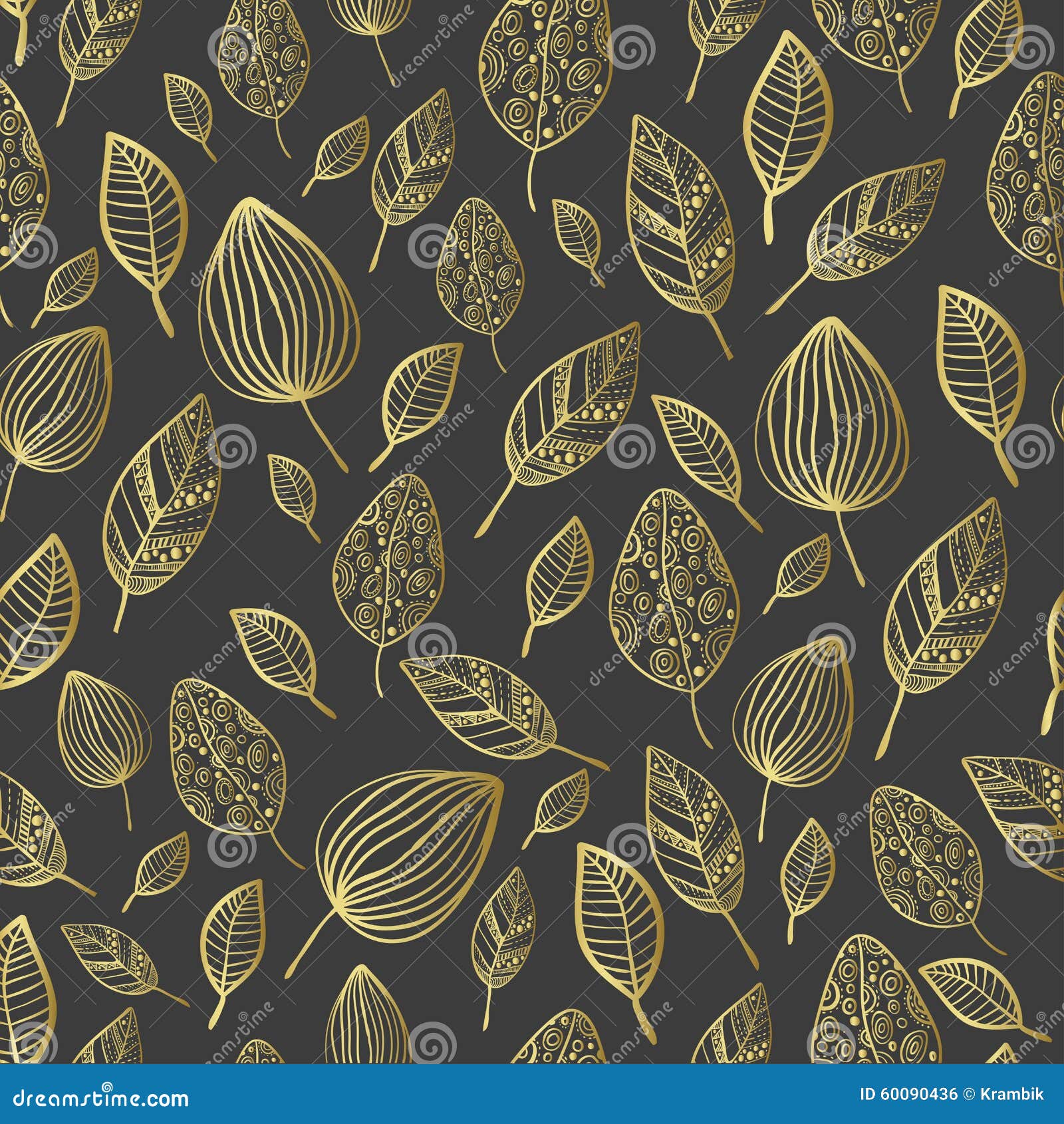 Seamless Stylized Leaf Pattern.Texture with Leaves Stock Vector ...