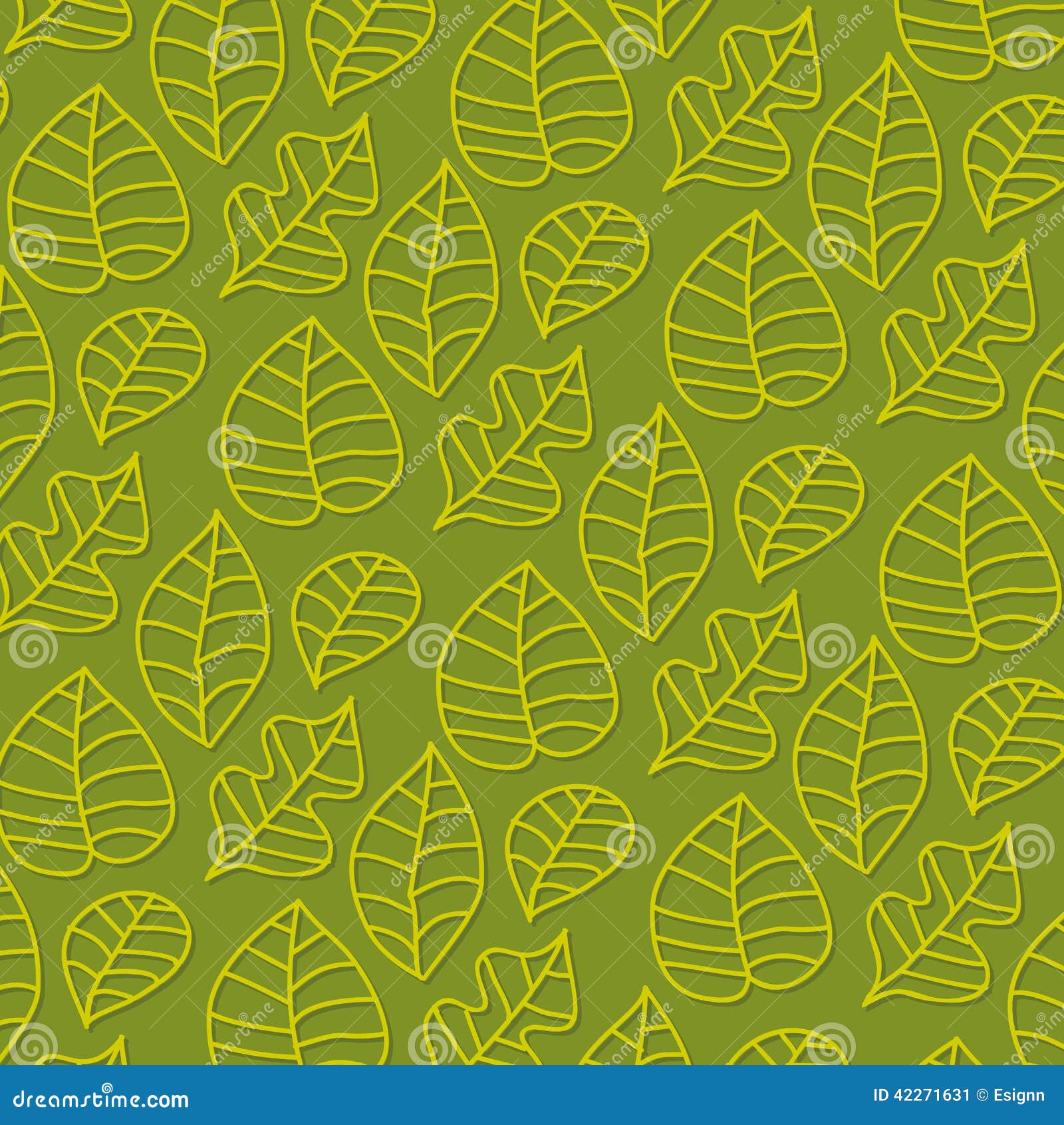 Seamless Stylized Leaf Pattern, Stock Vector - Illustration of nature ...