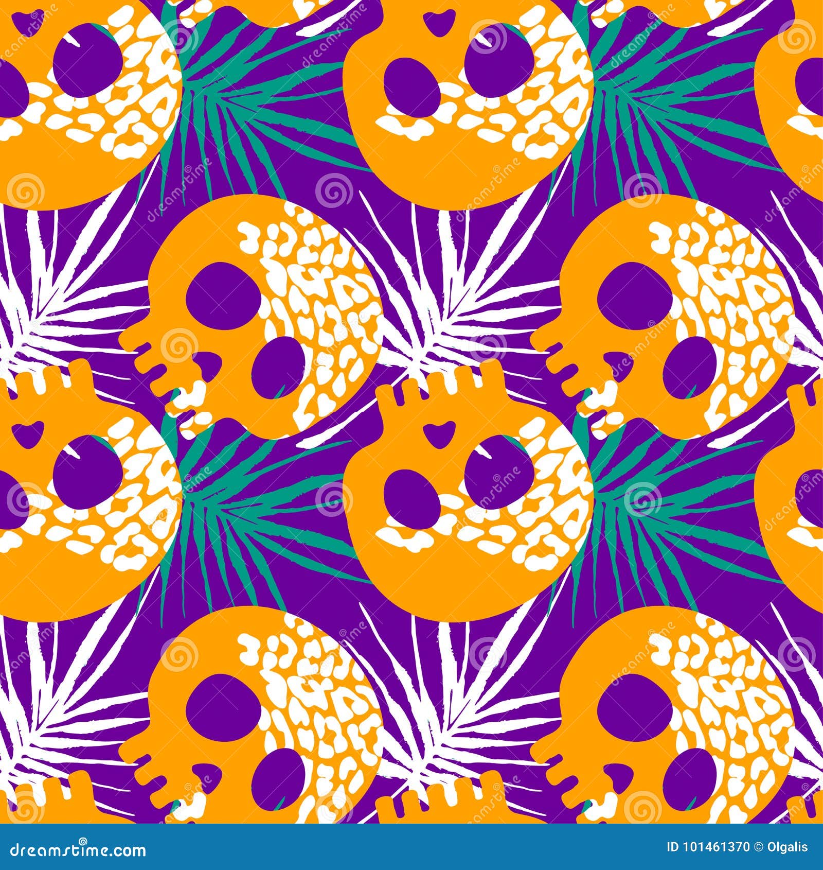 Seamless Stylized Skull Pattern.Hand Drawn Doodle Texture Stock ...