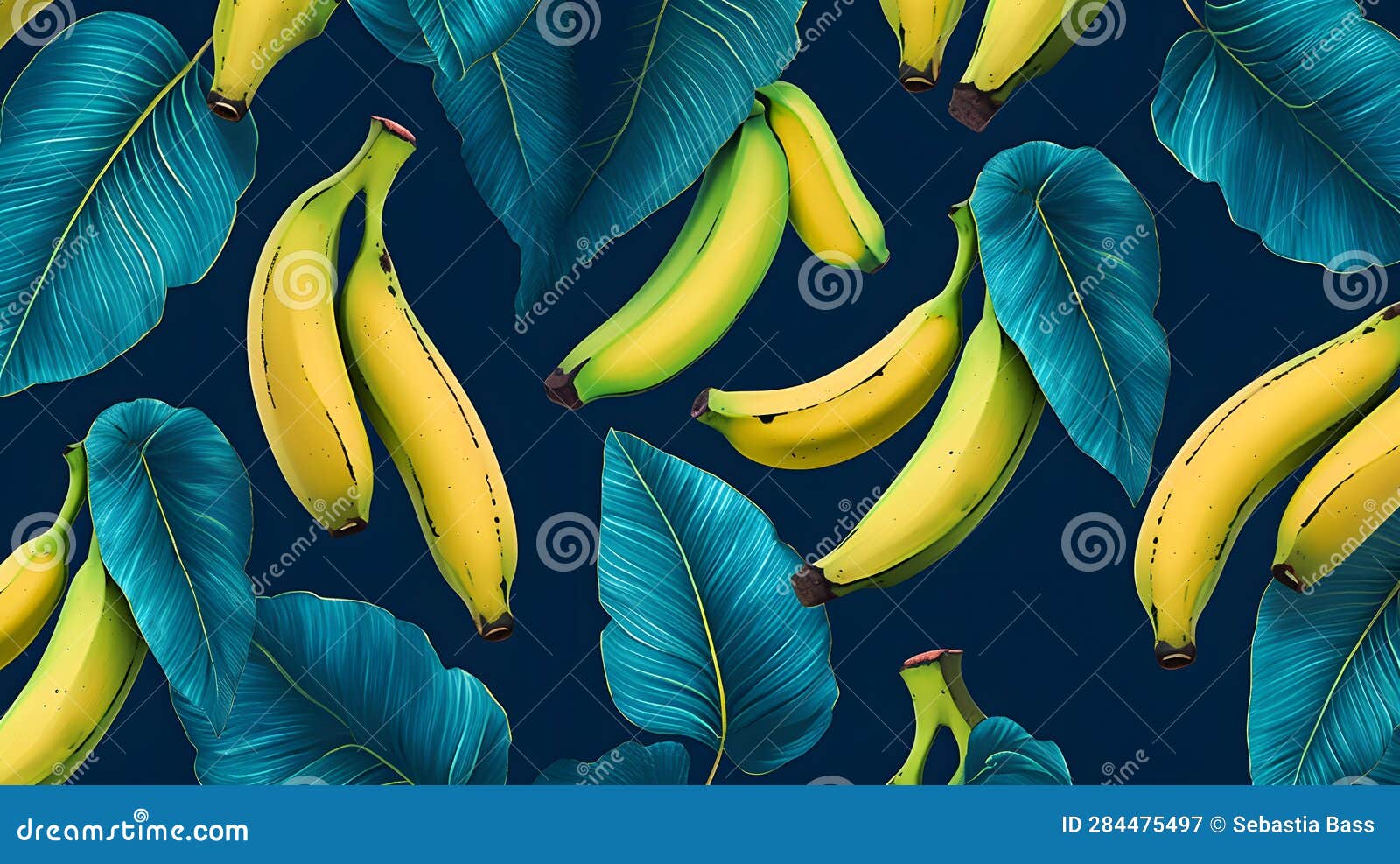 Seamless Summer Banana Abstract Pattern Stock Illustration ...
