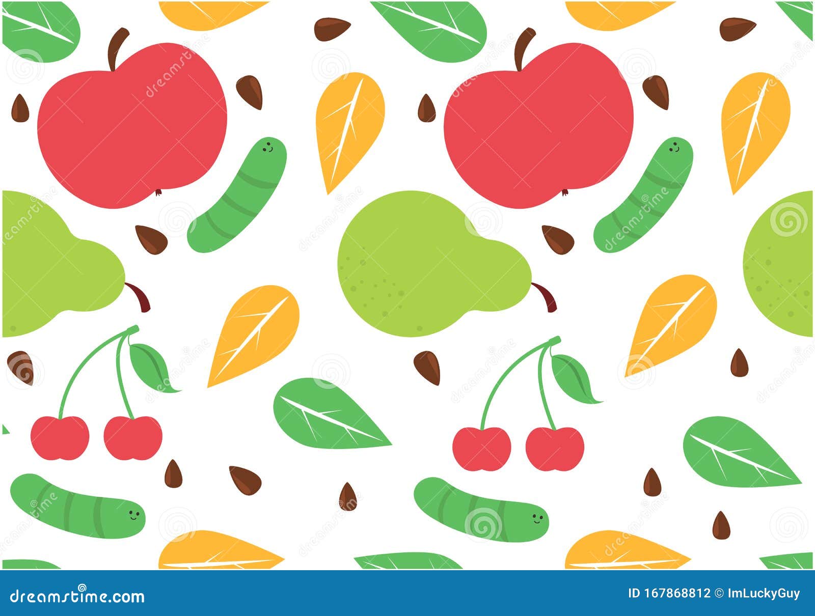 Seamless Summer Fruit Pattern. Vector Isolated Texture Stock ...