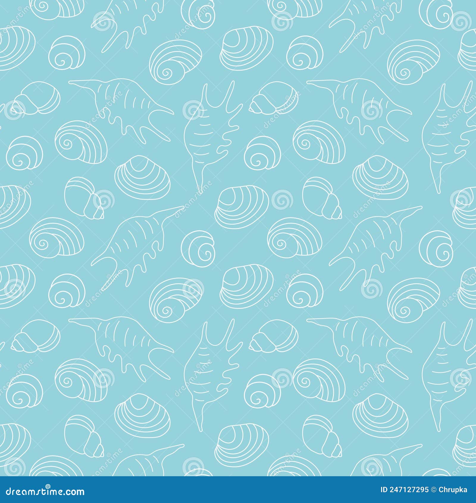 Seamless Summer Pattern of Sea Shells, Great for Wrapping, Textile ...