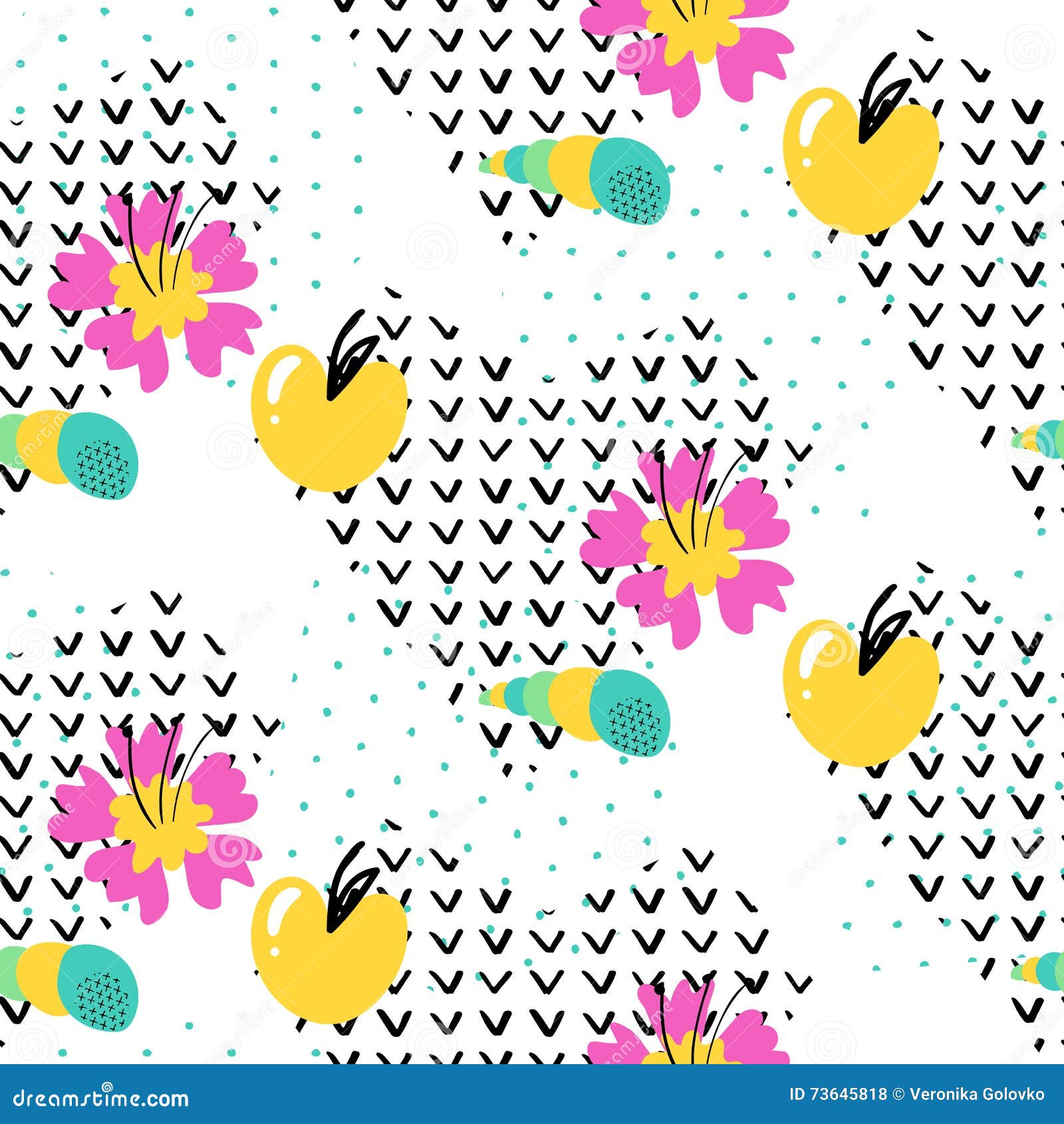 Seamless summer pattern stock vector. Illustration of floral - 73645818