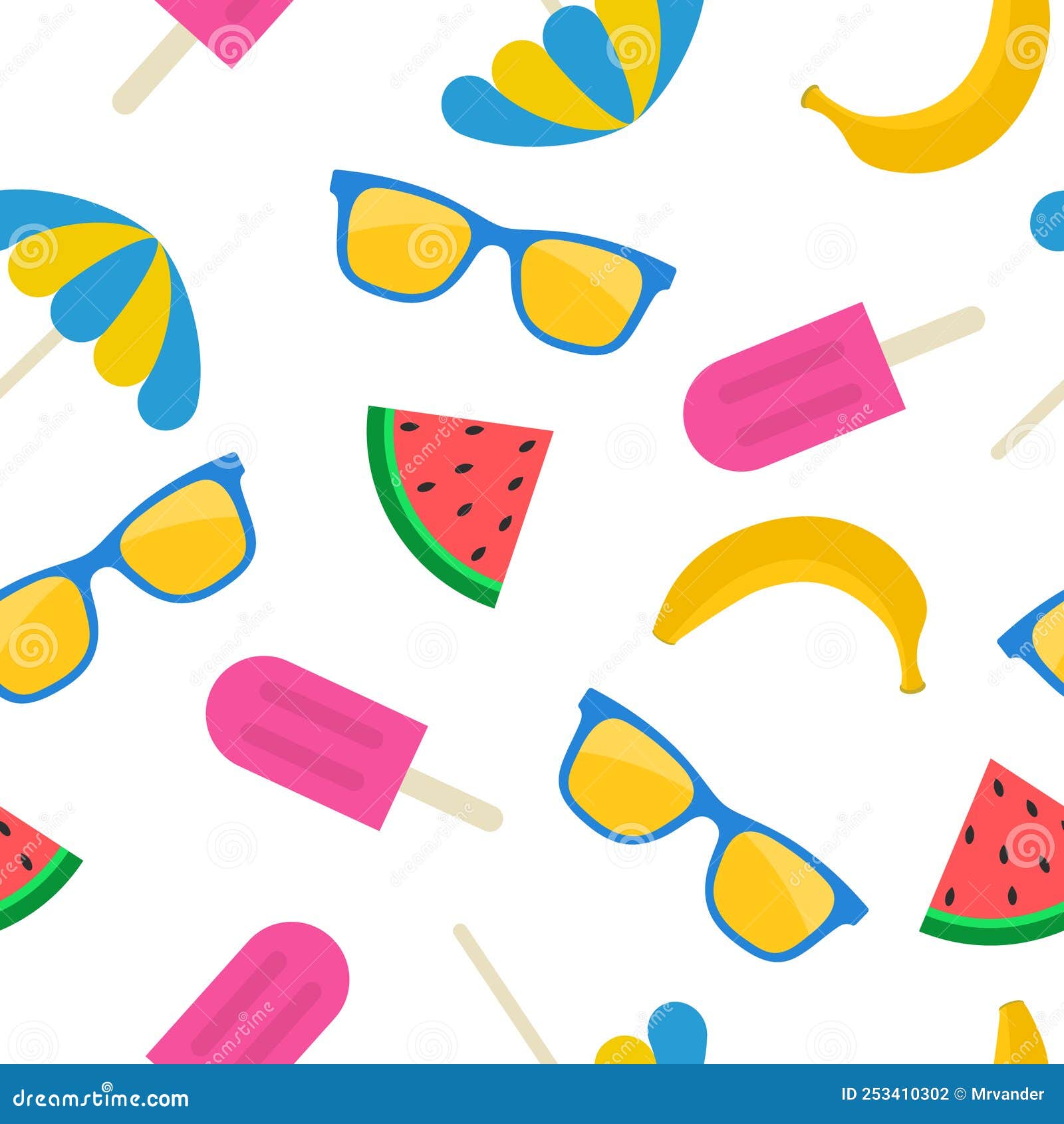 Seamless Summer Pattern. Vector Summer Background Stock Vector ...