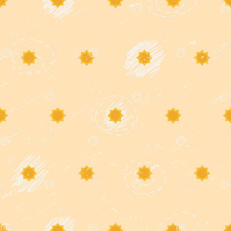 Seamless Summer Sun Pattern Stock Vector - Illustration of warm ...