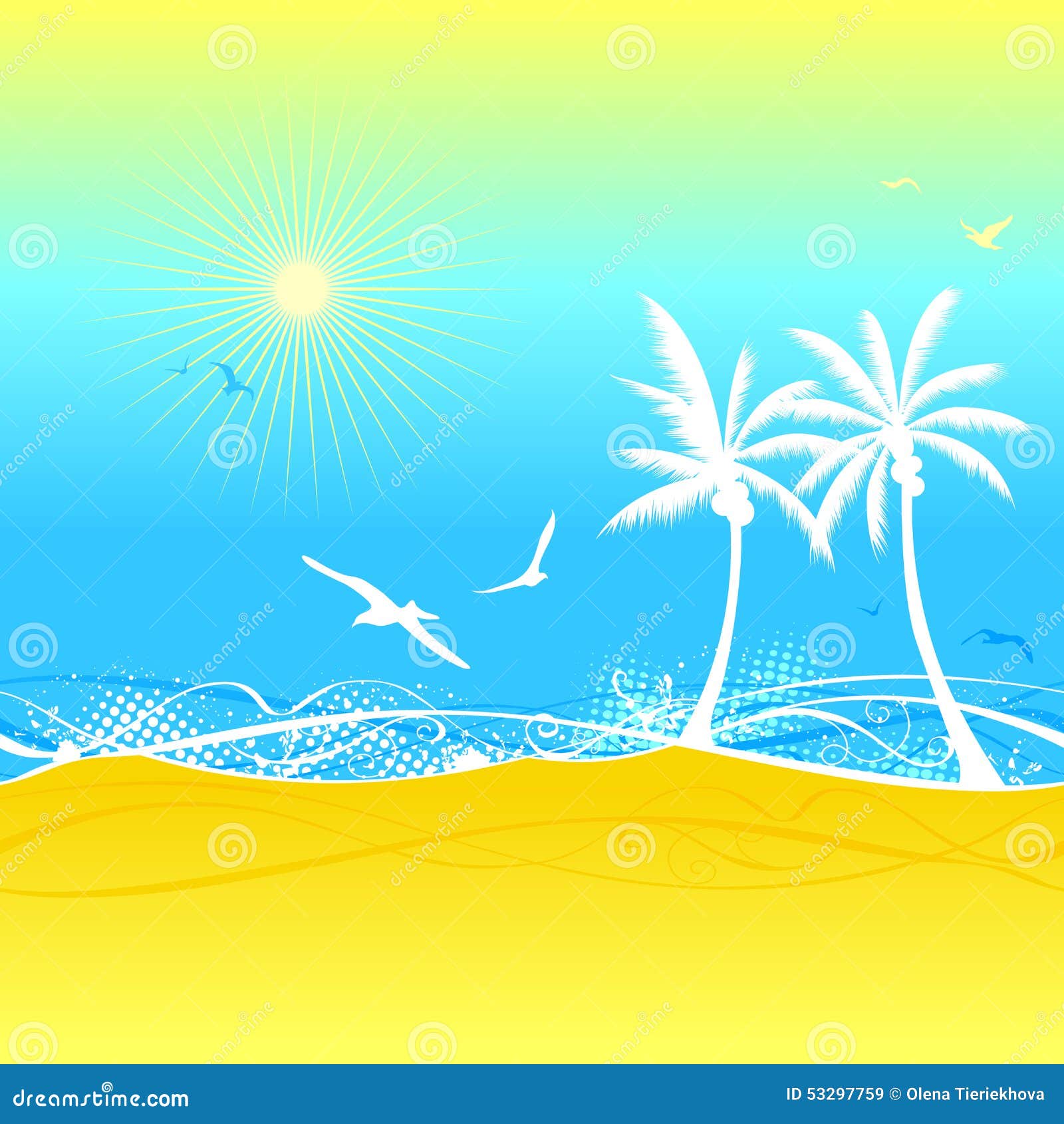 Seamless summer texture. stock vector. Illustration of clip - 53297759