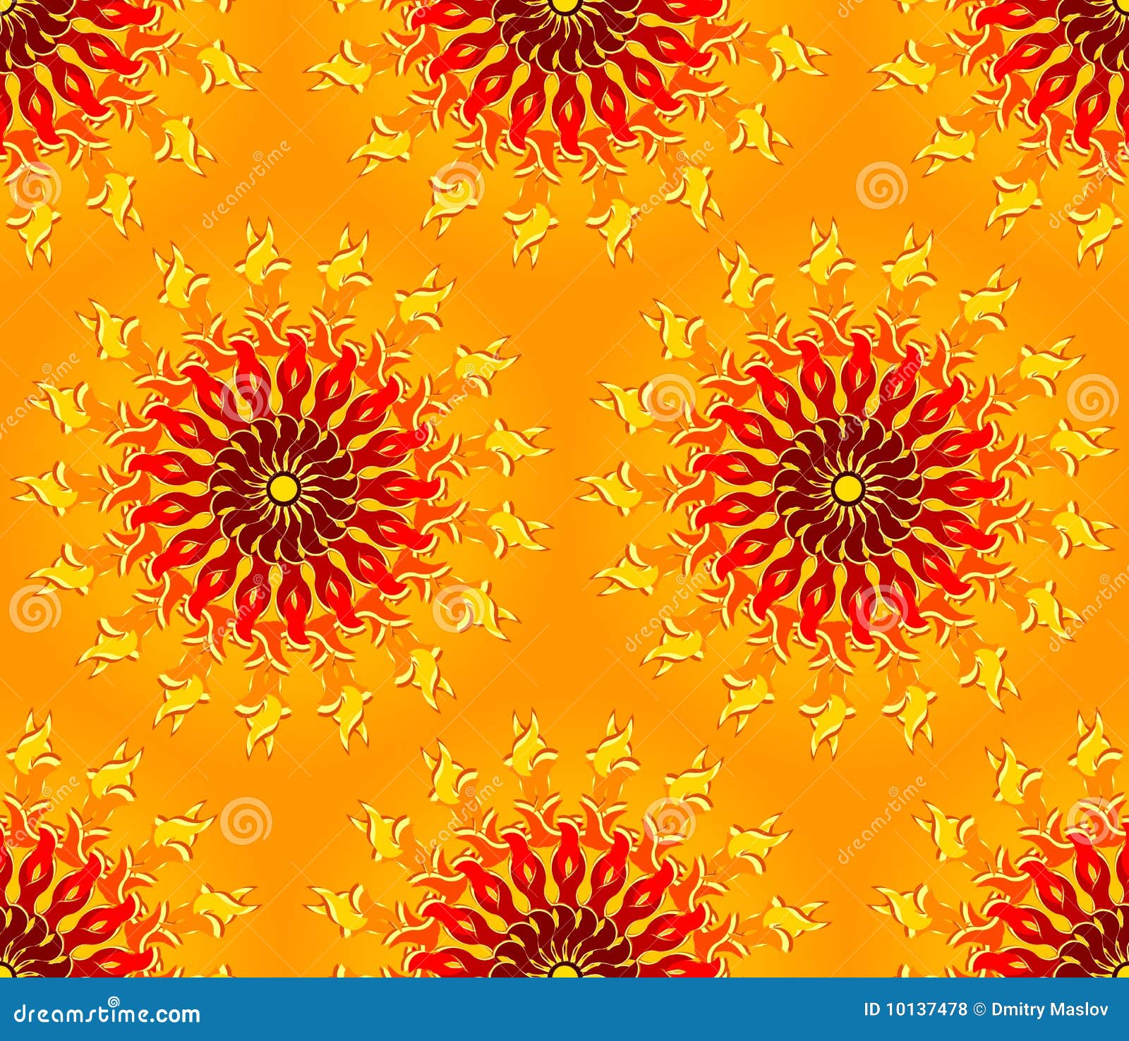 Seamless Sun Pattern stock vector. Illustration of vector - 10137478