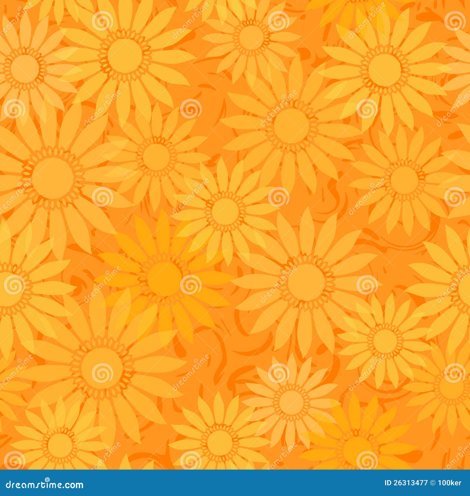Seamless Sunflowers Pattern Background Stock Vector - Illustration of ...