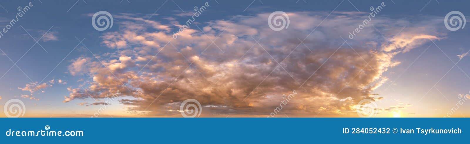 Blue Skydome With Flock Of Birds In 360 Hdri Panorama In ...