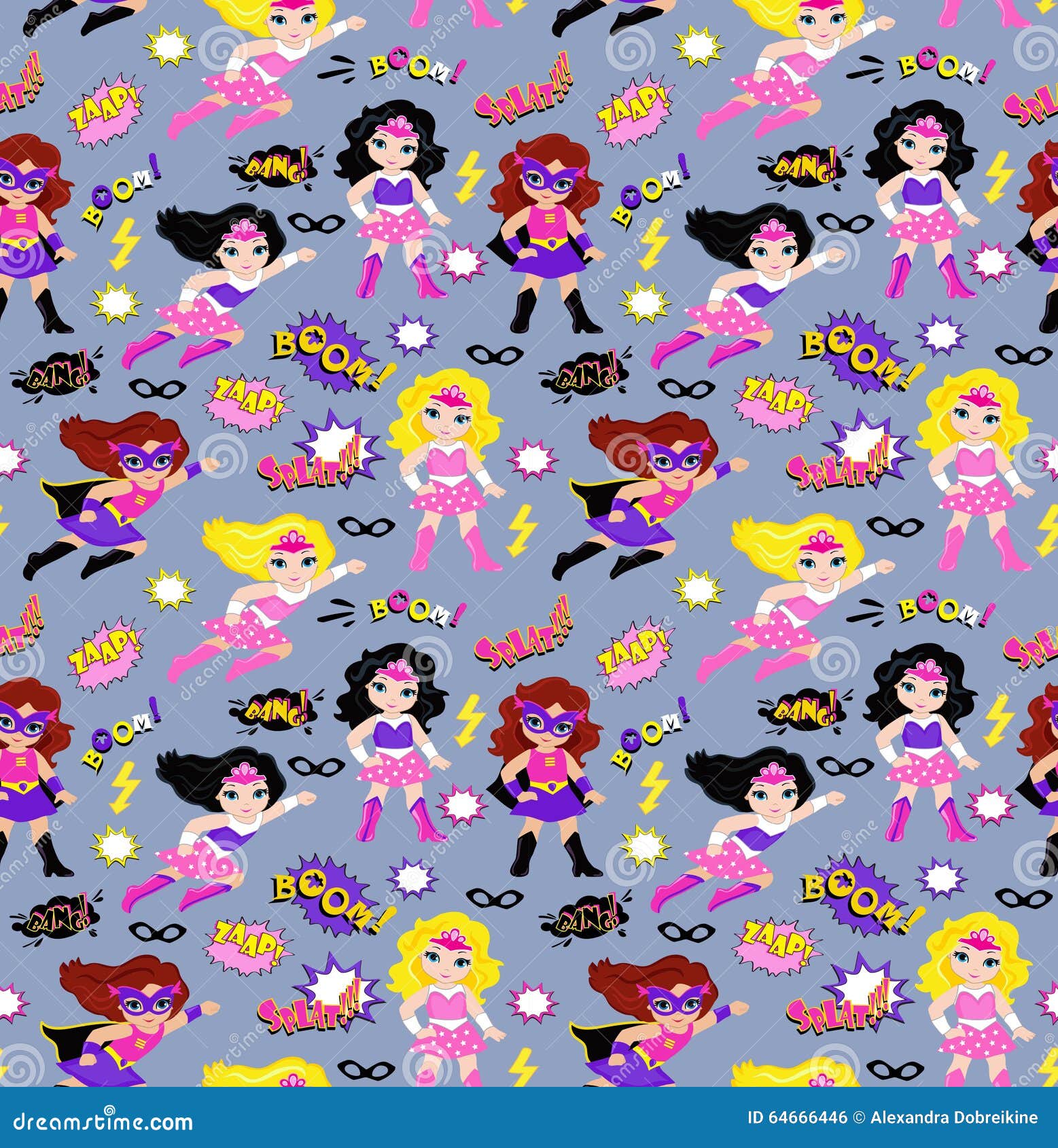 Seamless Superhero Boys Background Pattern. Royalty-Free Stock Photo ...