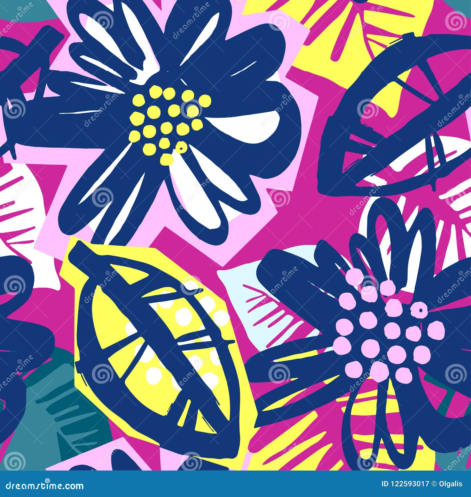 Seamless Surface Pattern Floral Design Stock Illustration ...