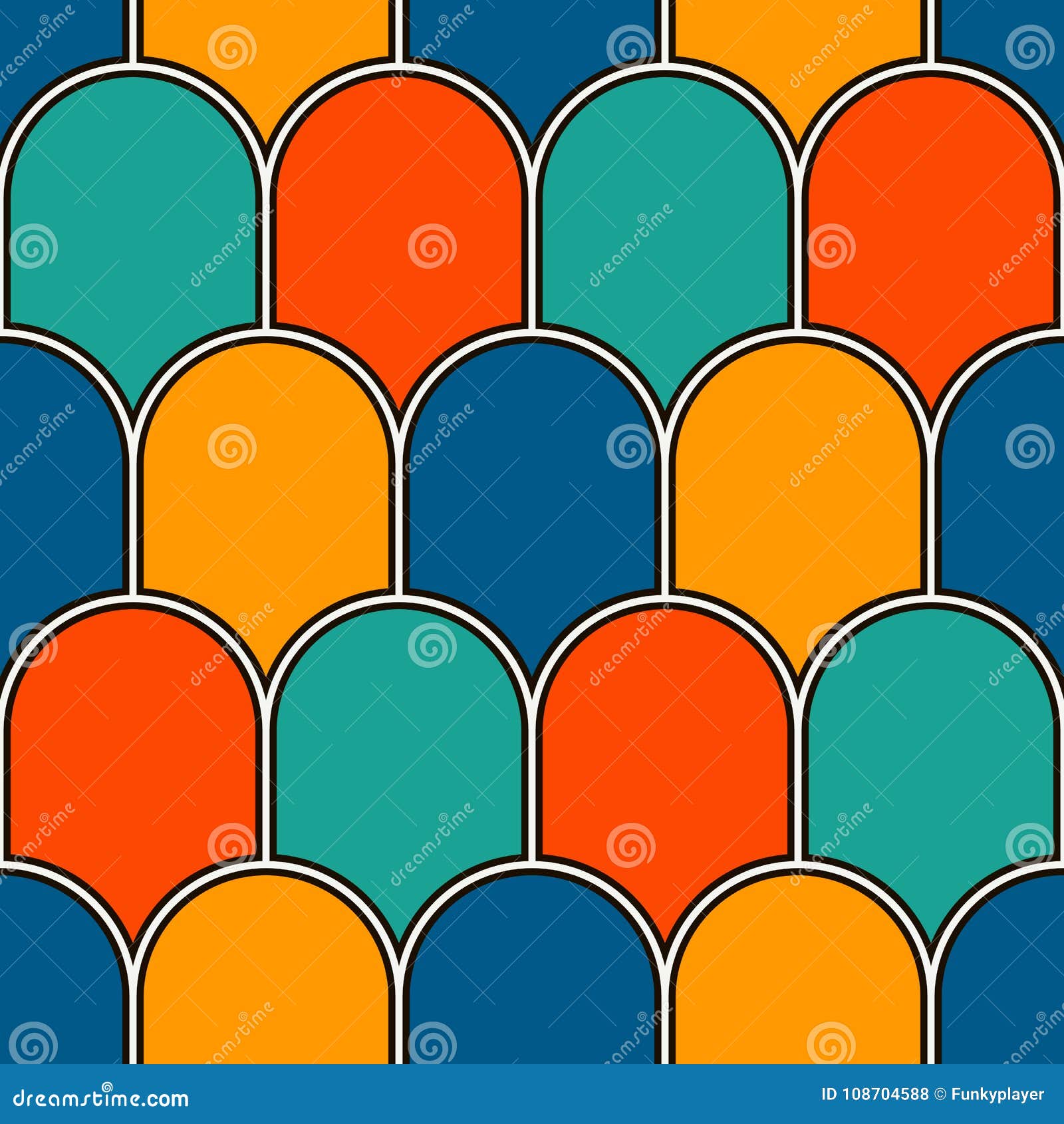 Seamless Surface Pattern with Repeated Scallops. Geometric Figures ...