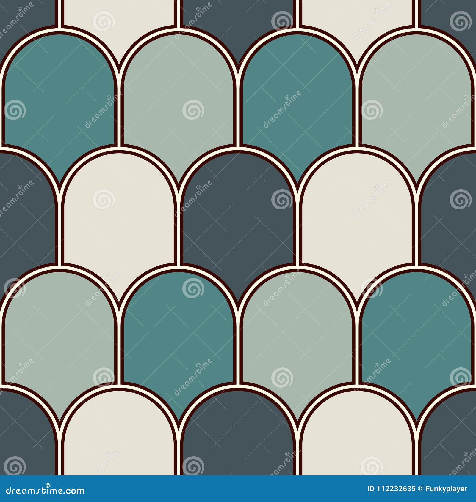 Seamless Surface Pattern with Repeated Scallops. Geometric Figures ...
