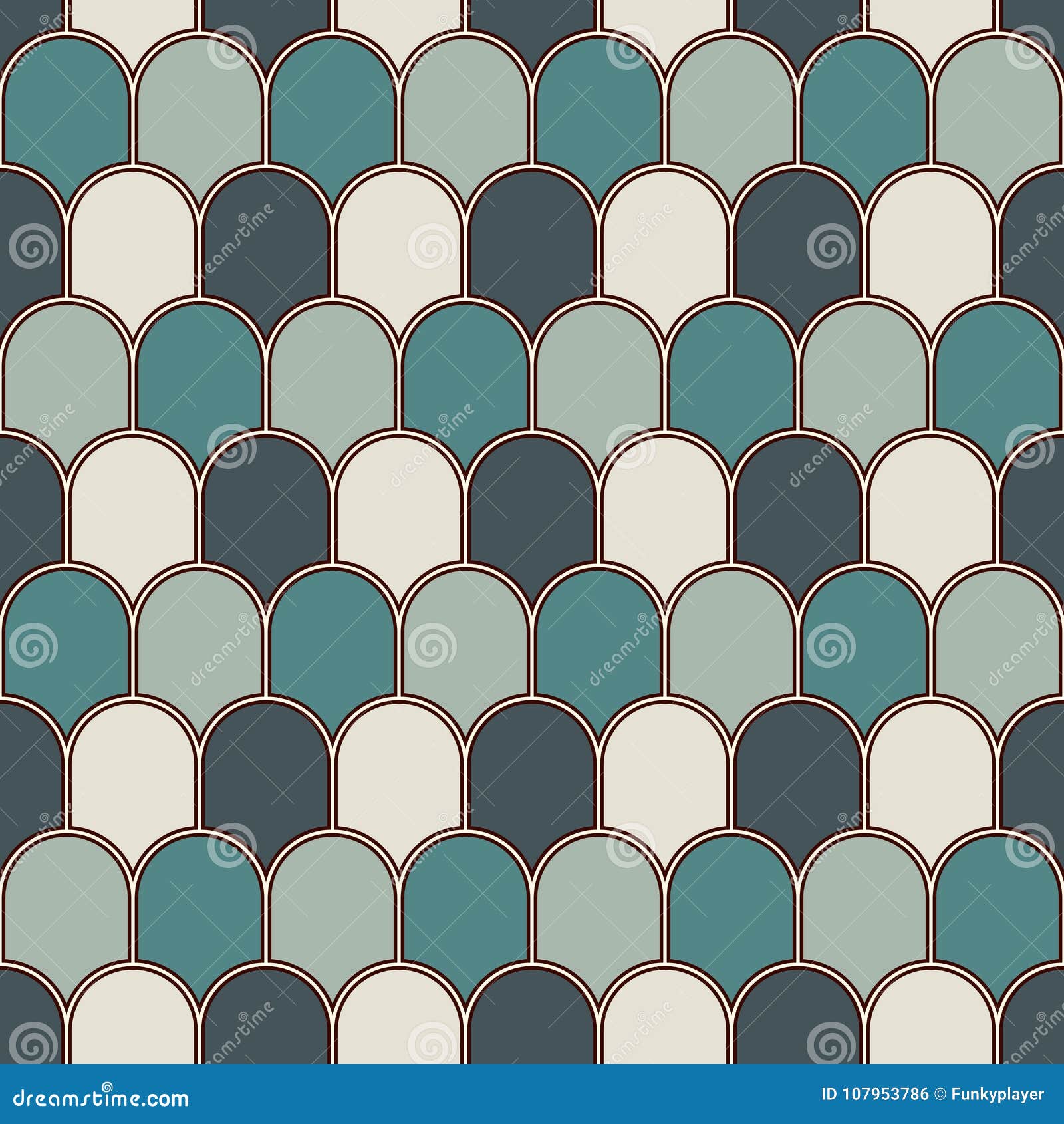 Seamless Surface Pattern with Repeated Scallops. Geometric Figures ...