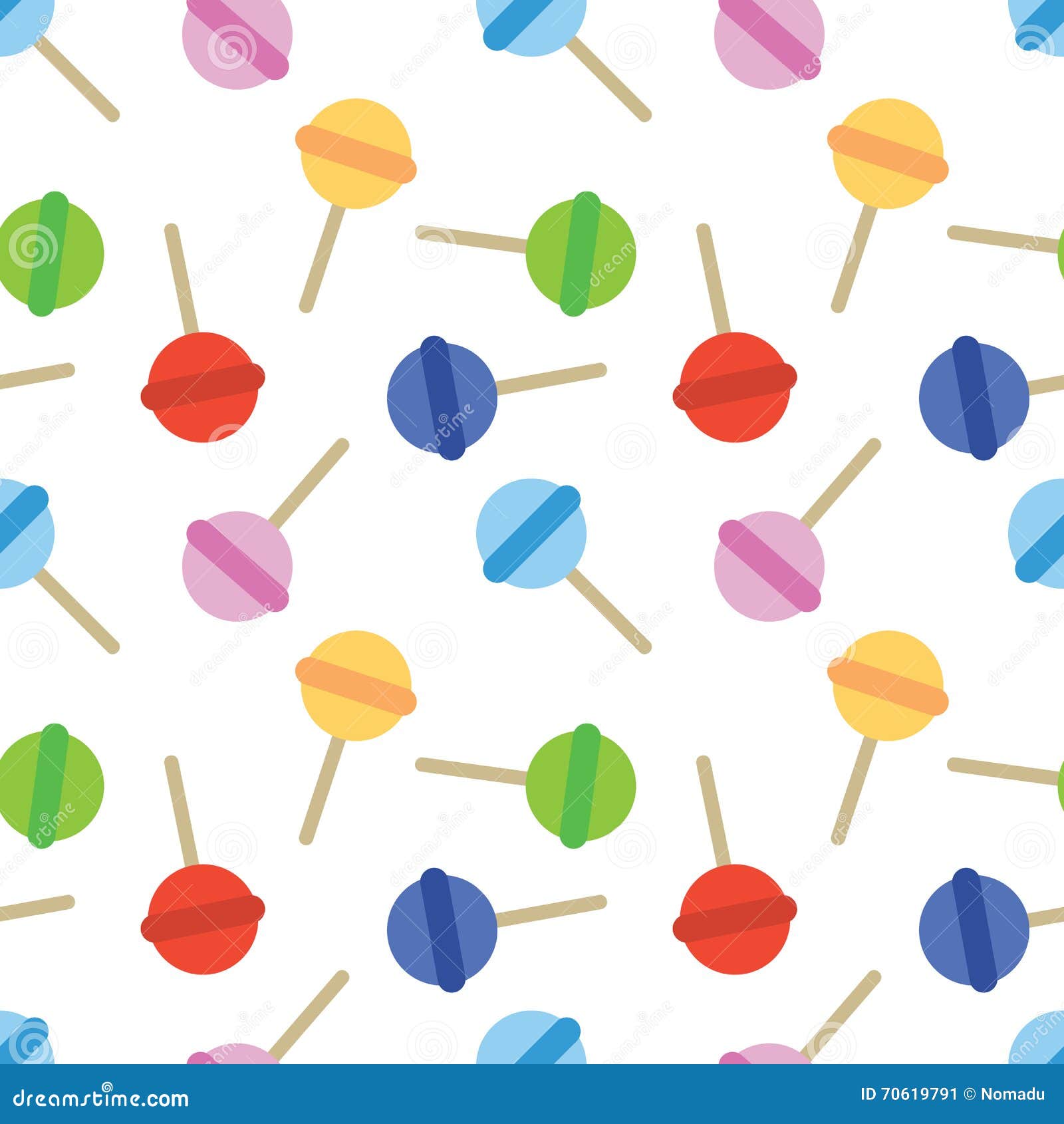Seamless Sweet Colored Lollipop Candy Pattern Stock Vector ...