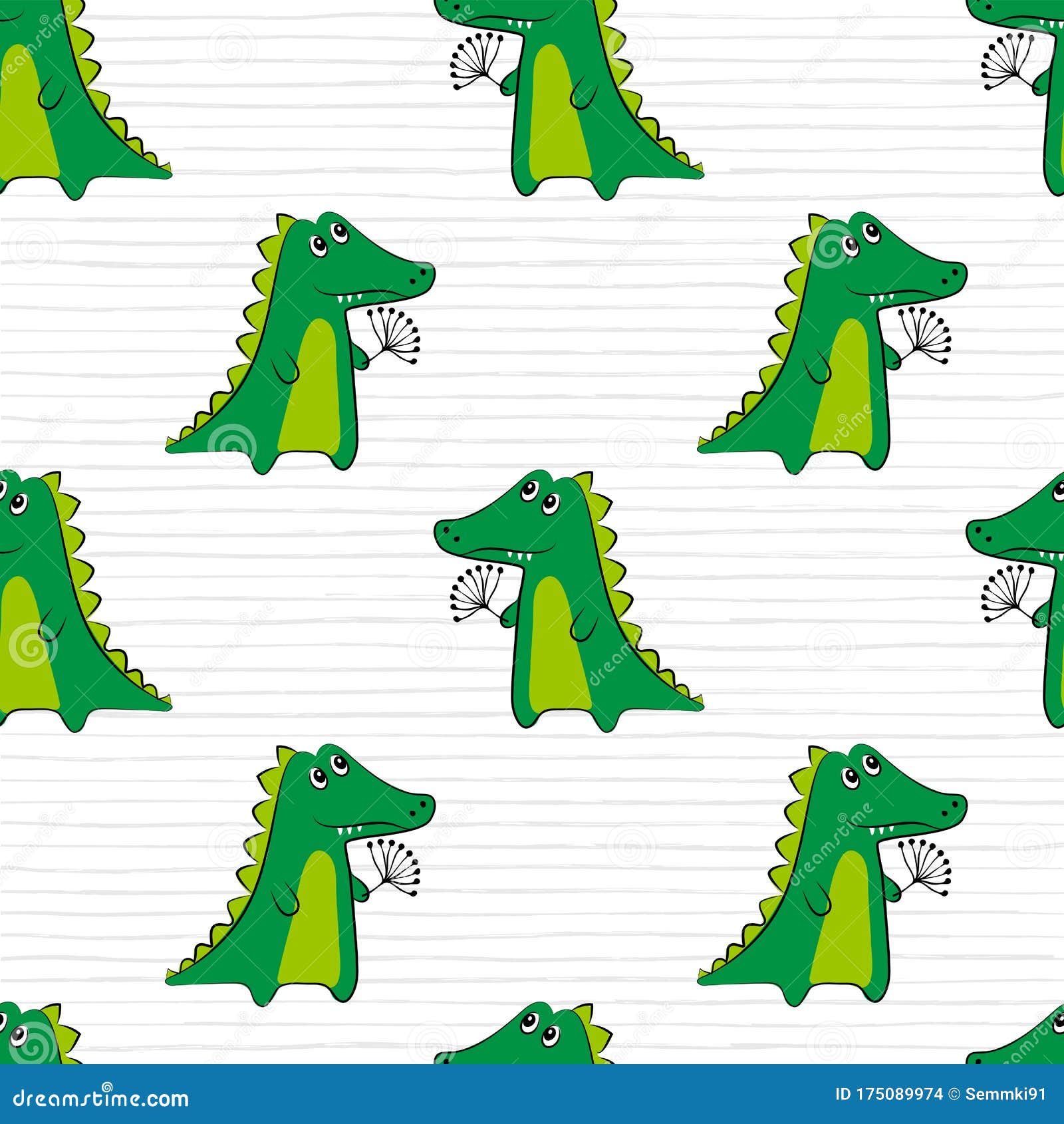 Seamless Sweet Crocodile Pattern ,children`s Vector Illustration Stock ...