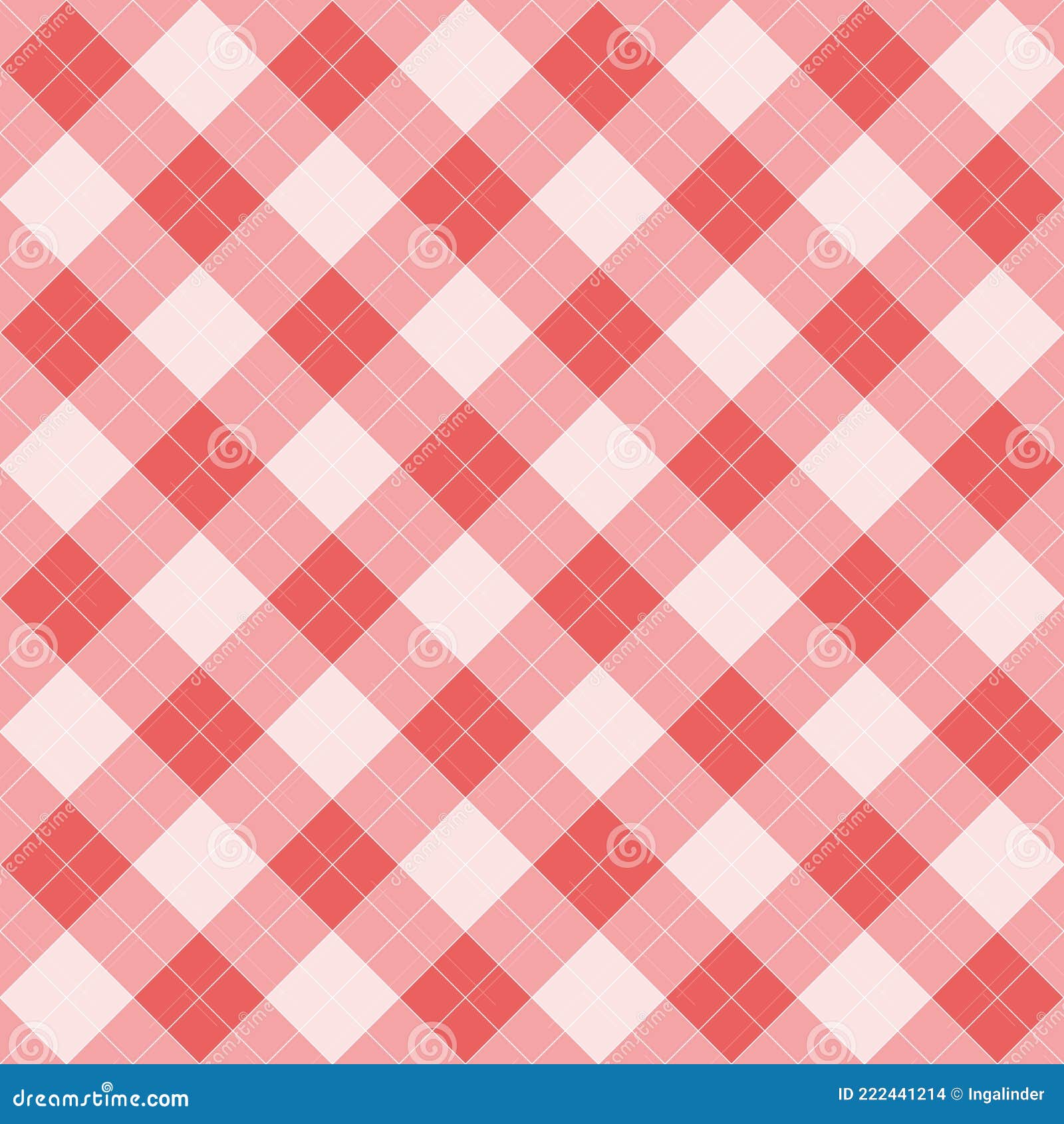 Seamless Sweet Pink Vector Background - Checkered Pattern or Grid ...