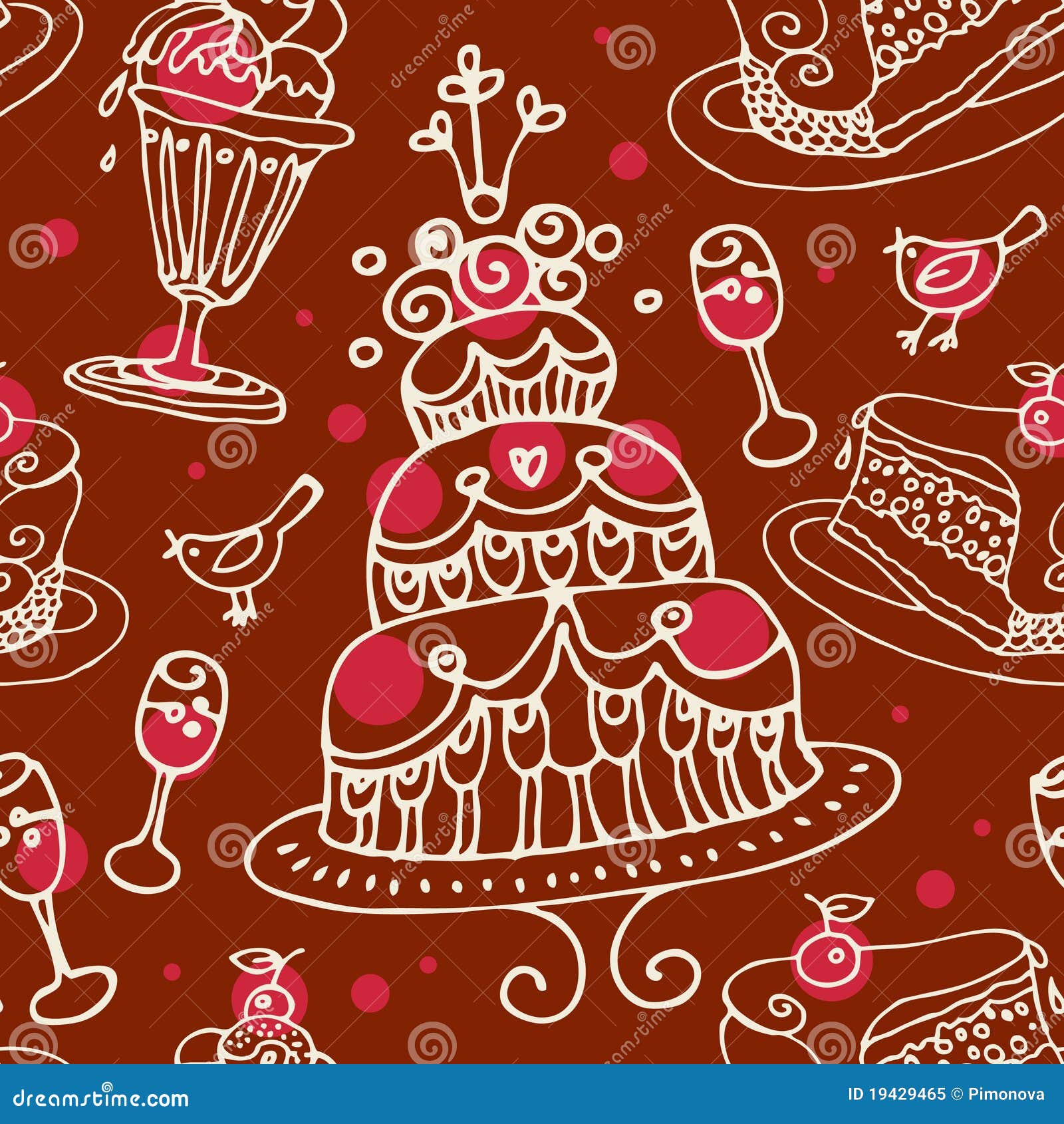 Seamless sweets pattern stock illustration. Illustration of happy ...