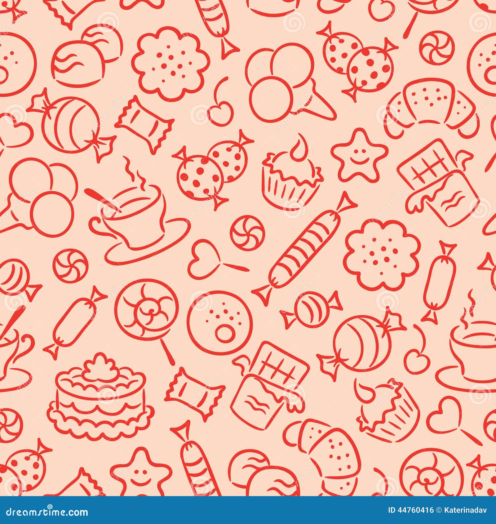 Seamless sweets pattern stock vector. Illustration of pattern - 44760416