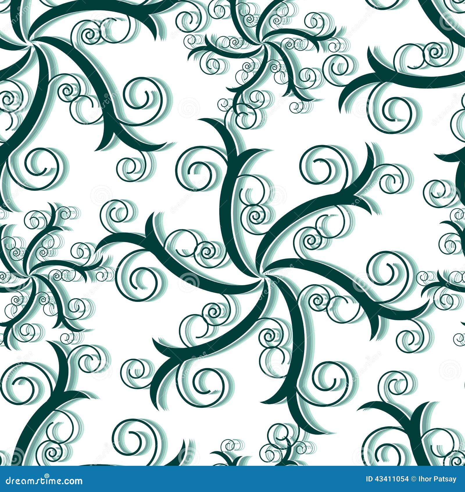 Seamless swirl pattern stock vector. Illustration of swirl - 43411054