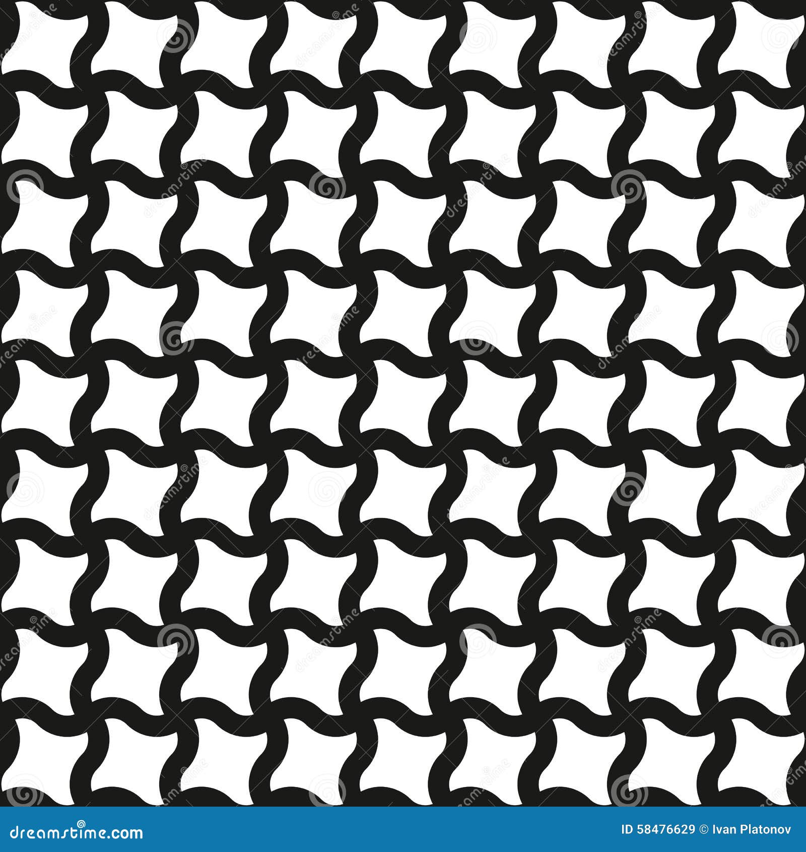 Seamless Swirl Shapes Black and White Pattern Stock Vector ...