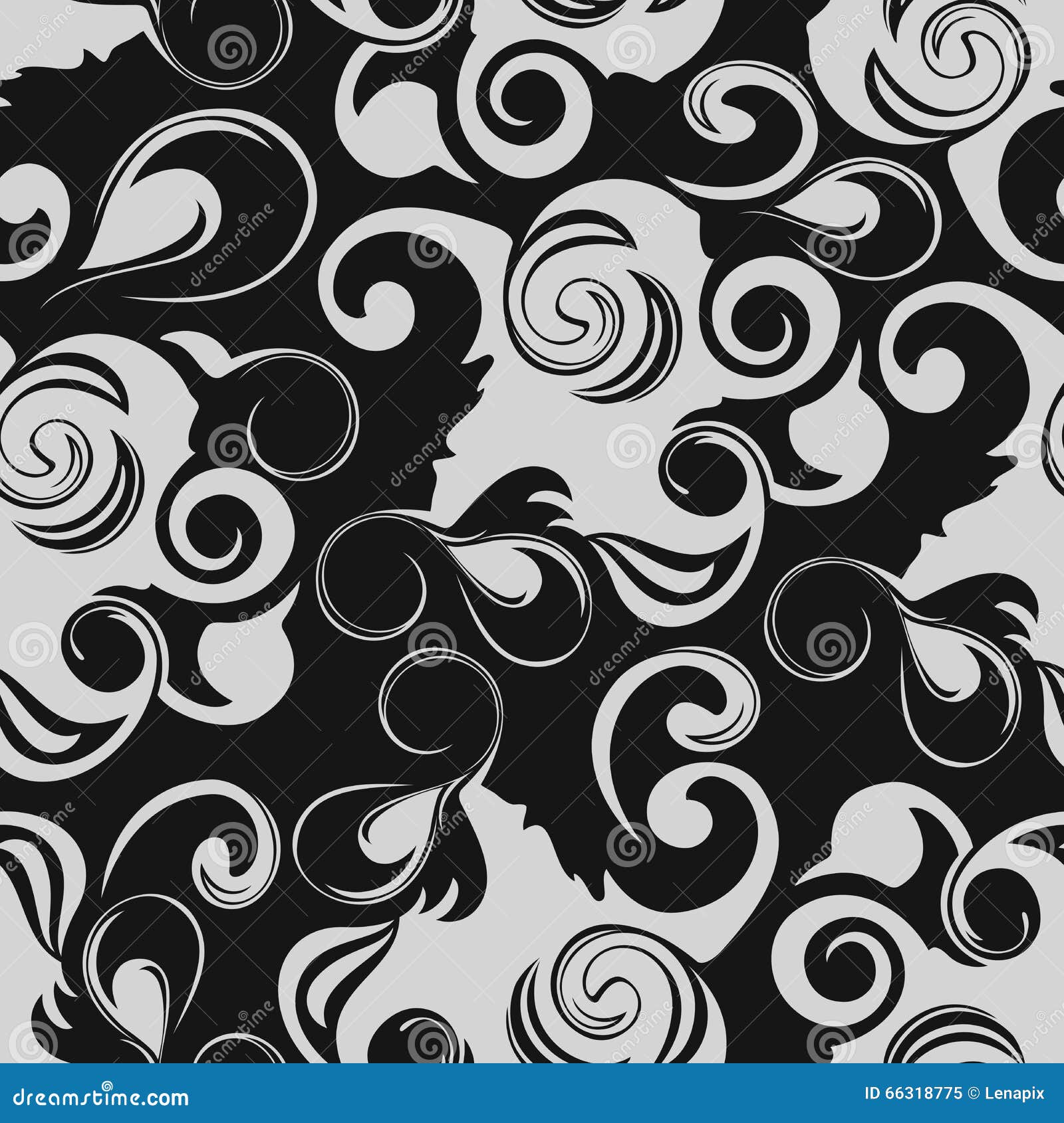 Seamless swirls pattern stock vector. Illustration of elegance - 66318775