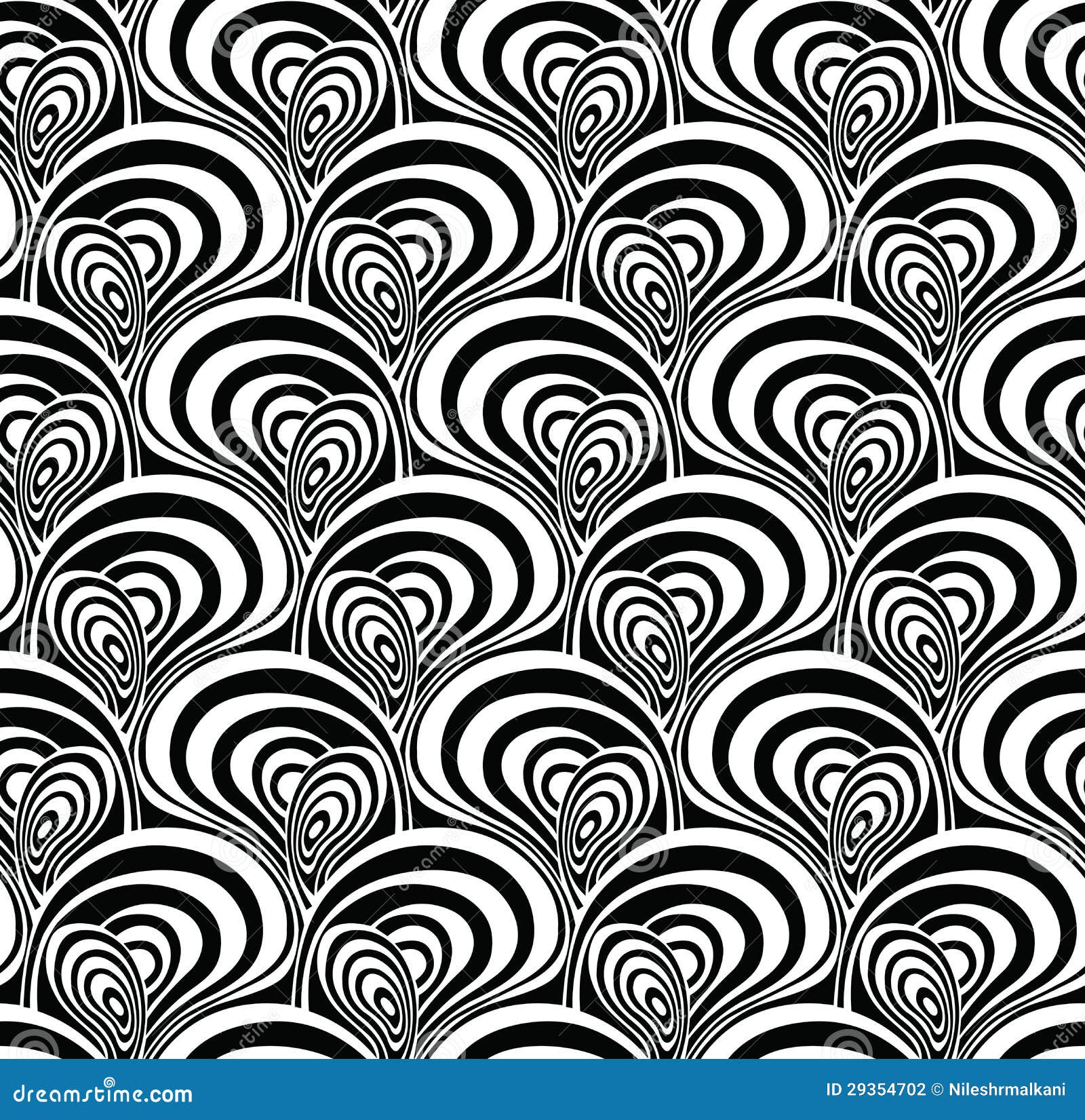 Seamless swirly pattern stock vector. Illustration of fabric - 29354702