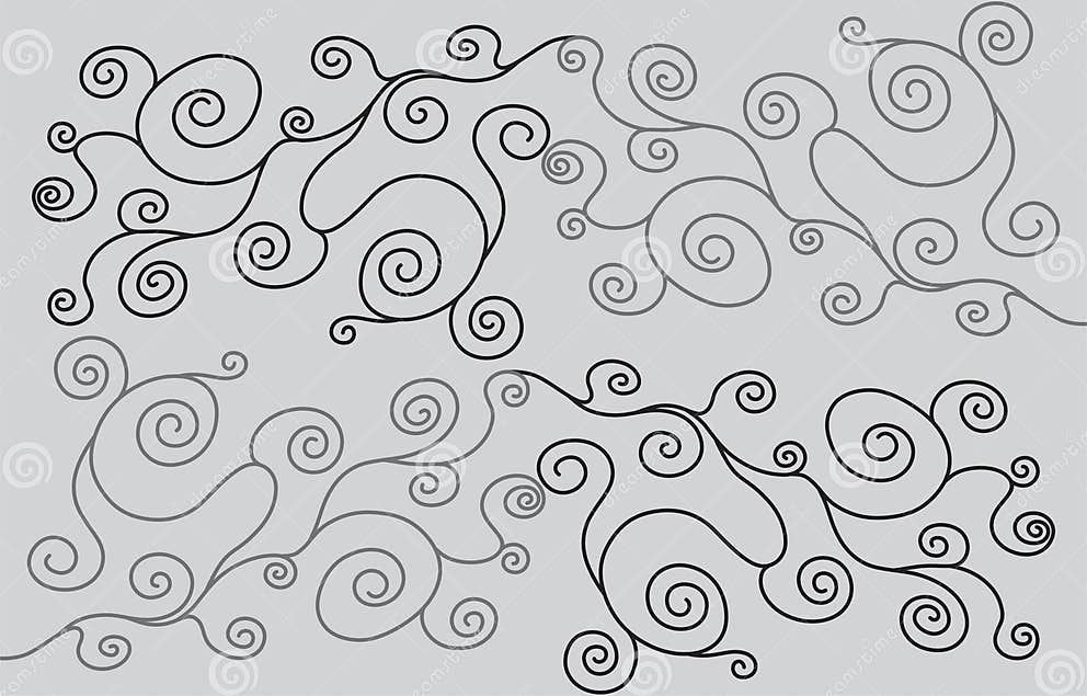 Seamless Swirly Patterns, Vector Background. CDR X6 Stock Vector ...