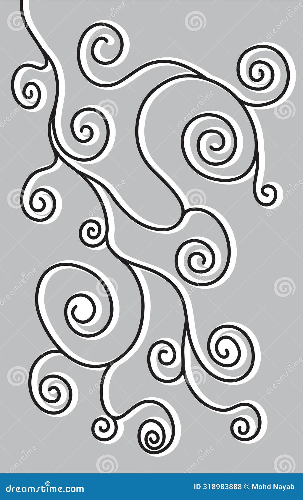Seamless Swirly Patterns, Vector Background. CDR X6 Stock Vector ...