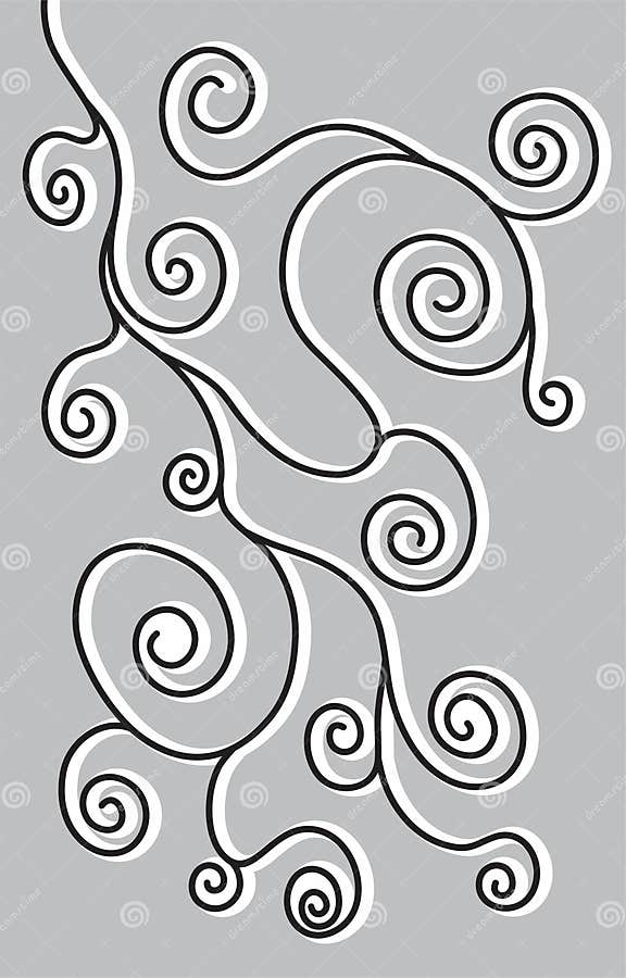 Seamless Swirly Patterns, Vector Background. CDR X6 Stock Vector ...