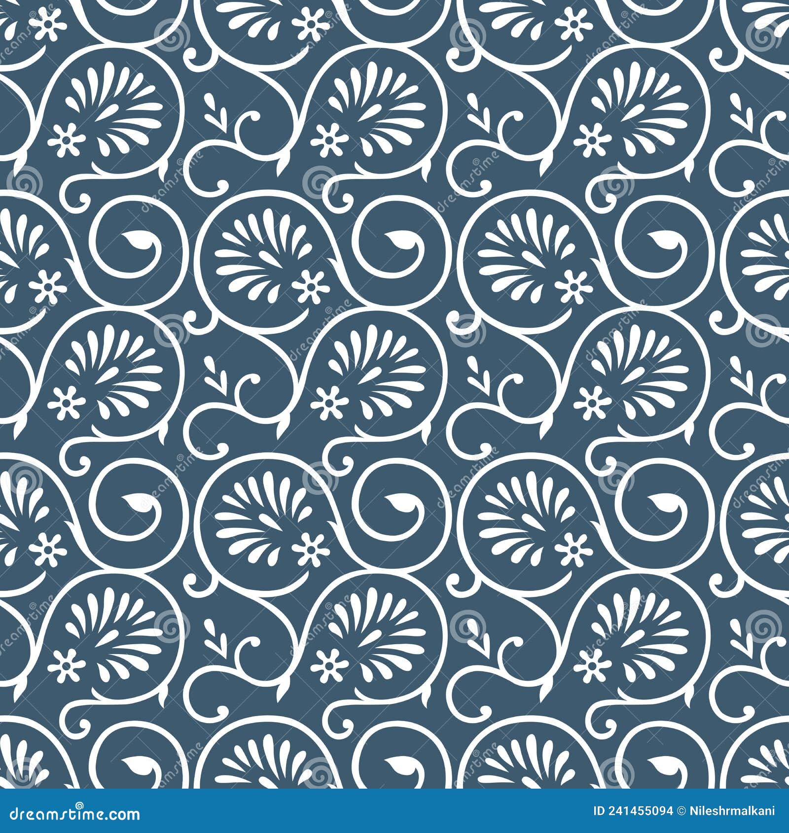 Seamless Swirly Vector Floral Pattern Design Stock Vector ...