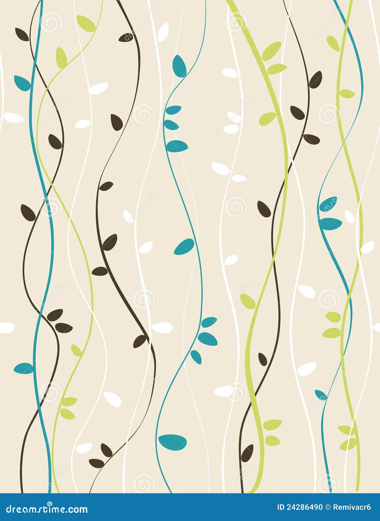 Seamless Swirly Vines Background Stock Illustration - Illustration of ...
