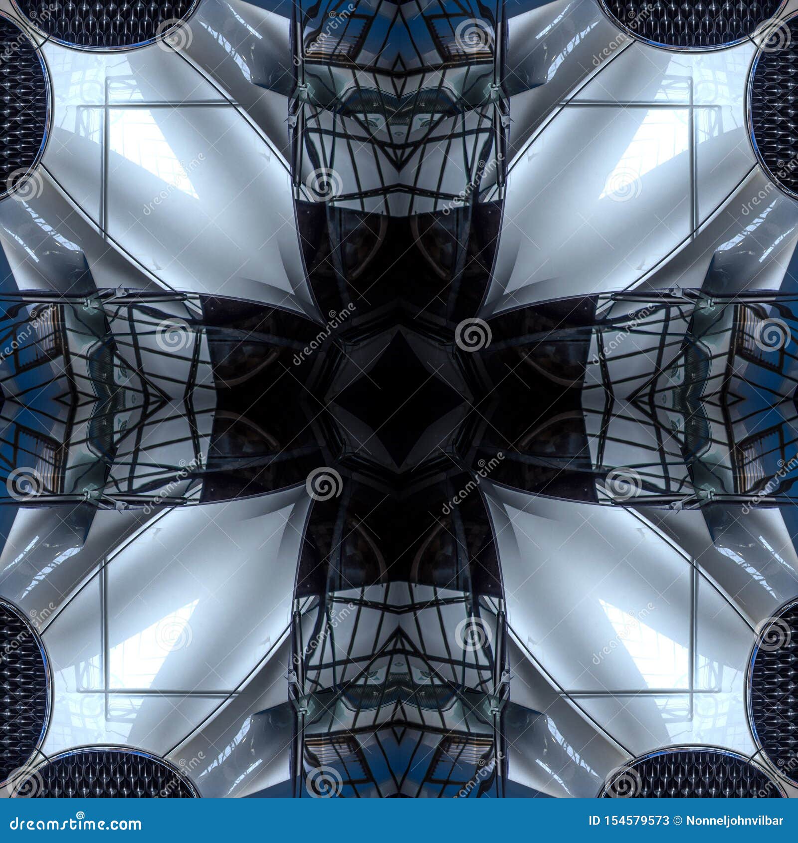 Seamless Symmetrical Contrast Mesmerizing Pattern Of Green And Blue ...