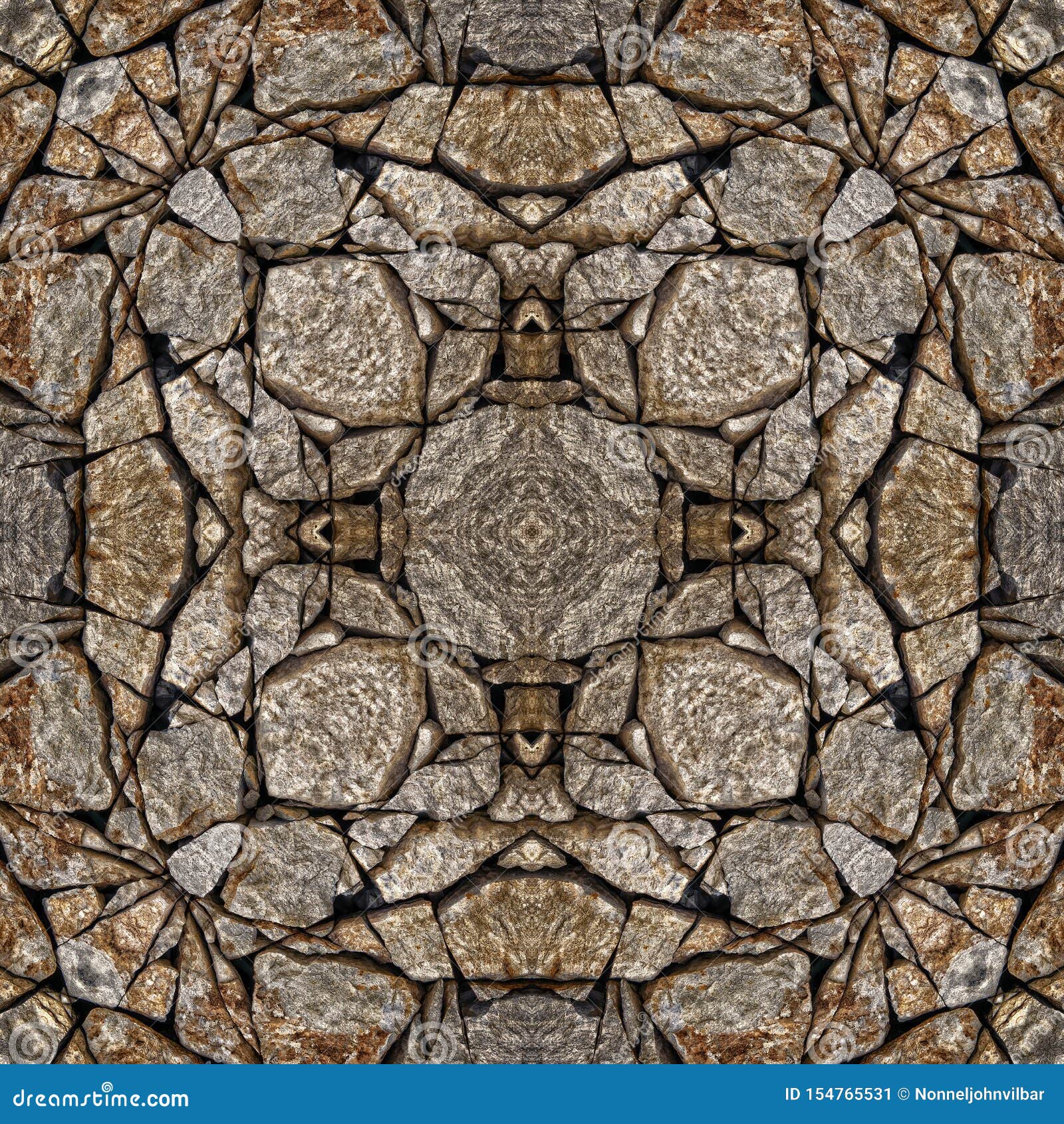 Seamless Symmetrical Pattern Abstract Old Rock Texture Stock ...