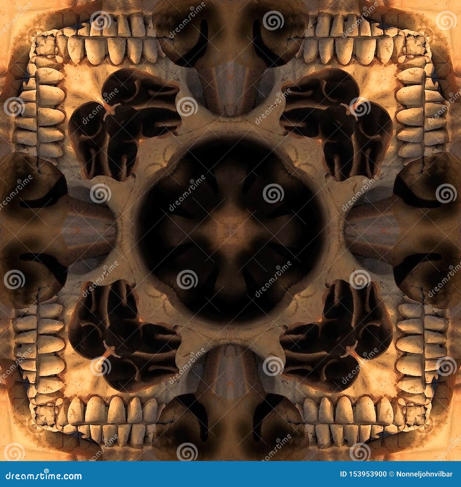 Seamless Symmetrical Pattern Abstract Tribal Bones Element Texture ...