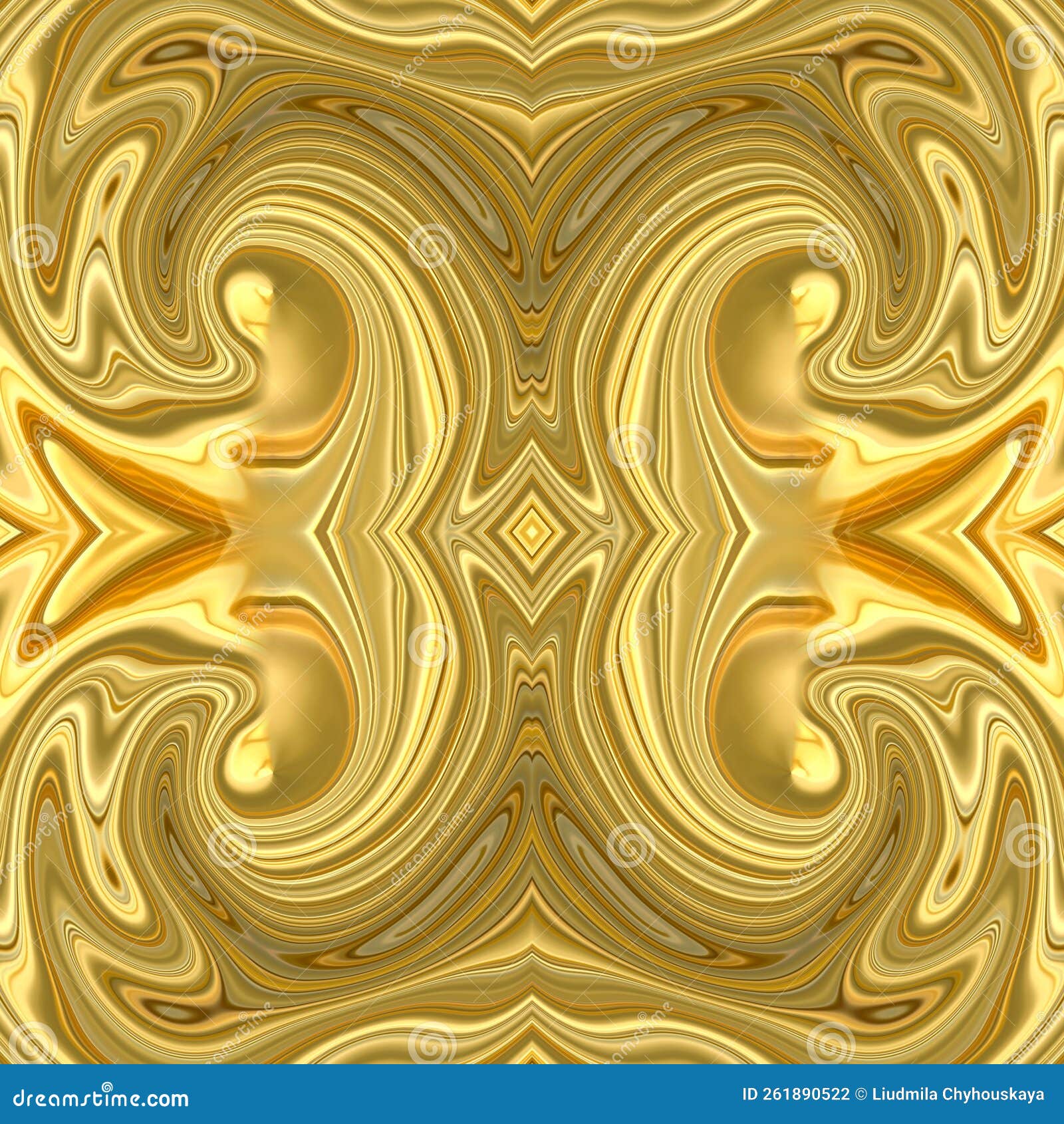 Seamless Symmetrical Yellow Background with Round Patterns. Abstraction ...