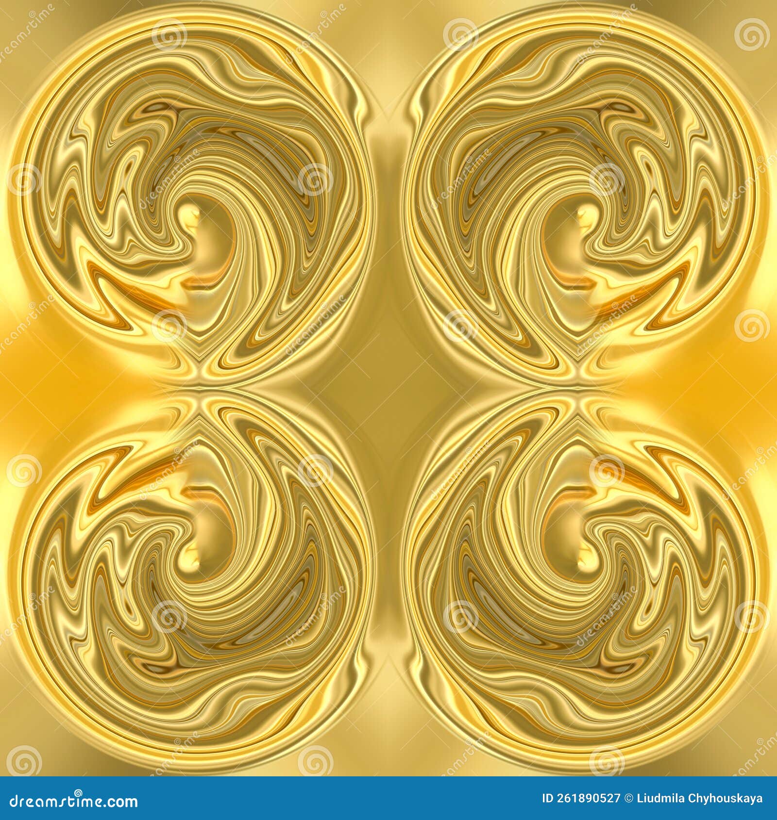 Seamless Symmetrical Yellow Background with Round Patterns. an ...