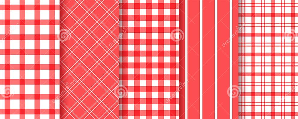 Seamless Tablecloth. Vichy Red Patterns. Checkered Background. Vector ...