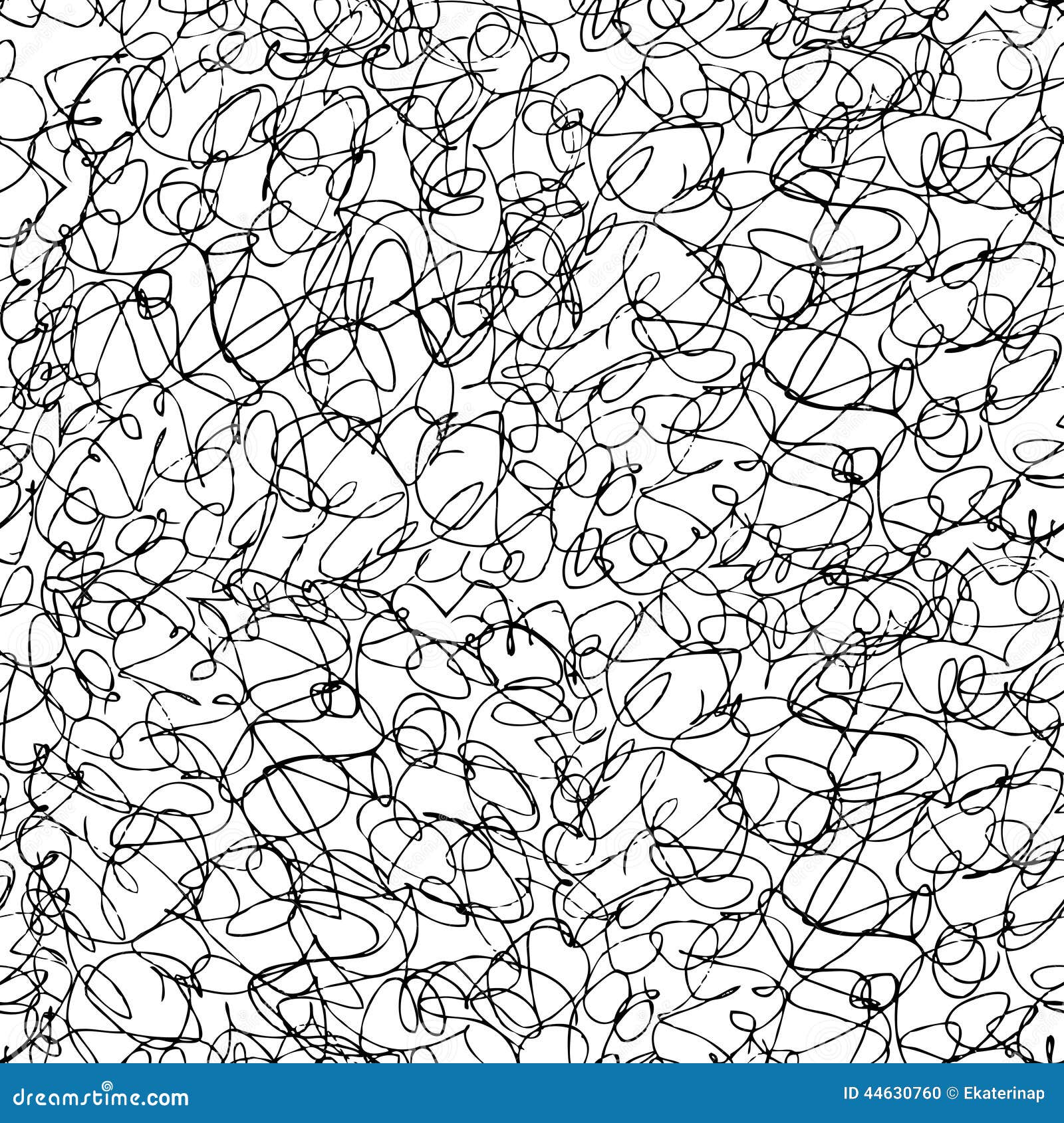 Tangled Lines, Chaos Scribbles, Messy Squiggles And Knots. Hand Drawn ...