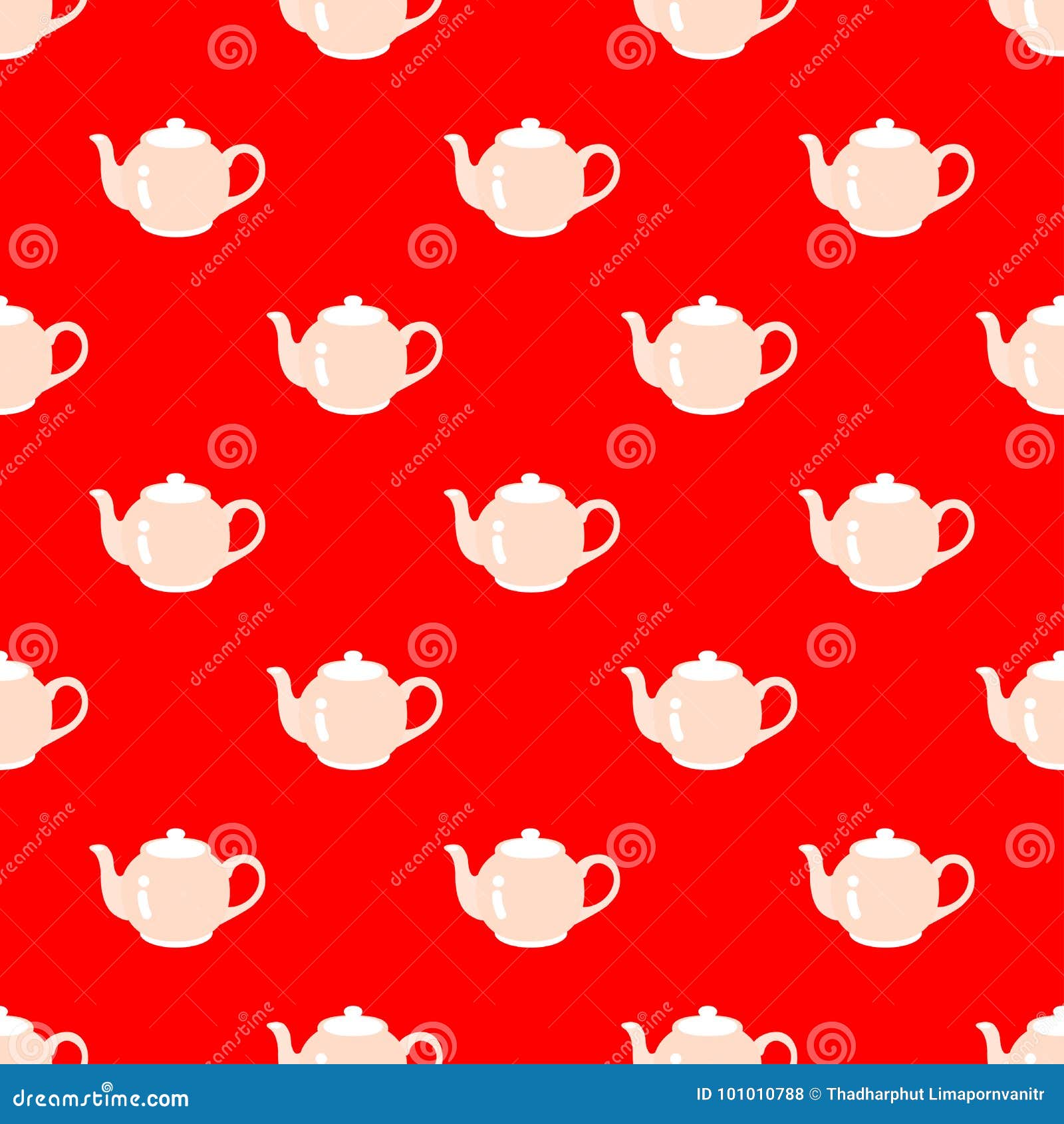 SEAMLESS TEA POT PATTERN stock vector. Illustration of graphic - 101010788