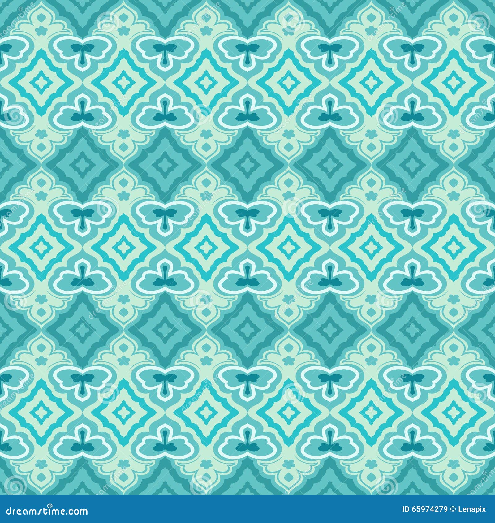 Seamless Teal and Green Geometric Wallpaper. Stock Vector ...