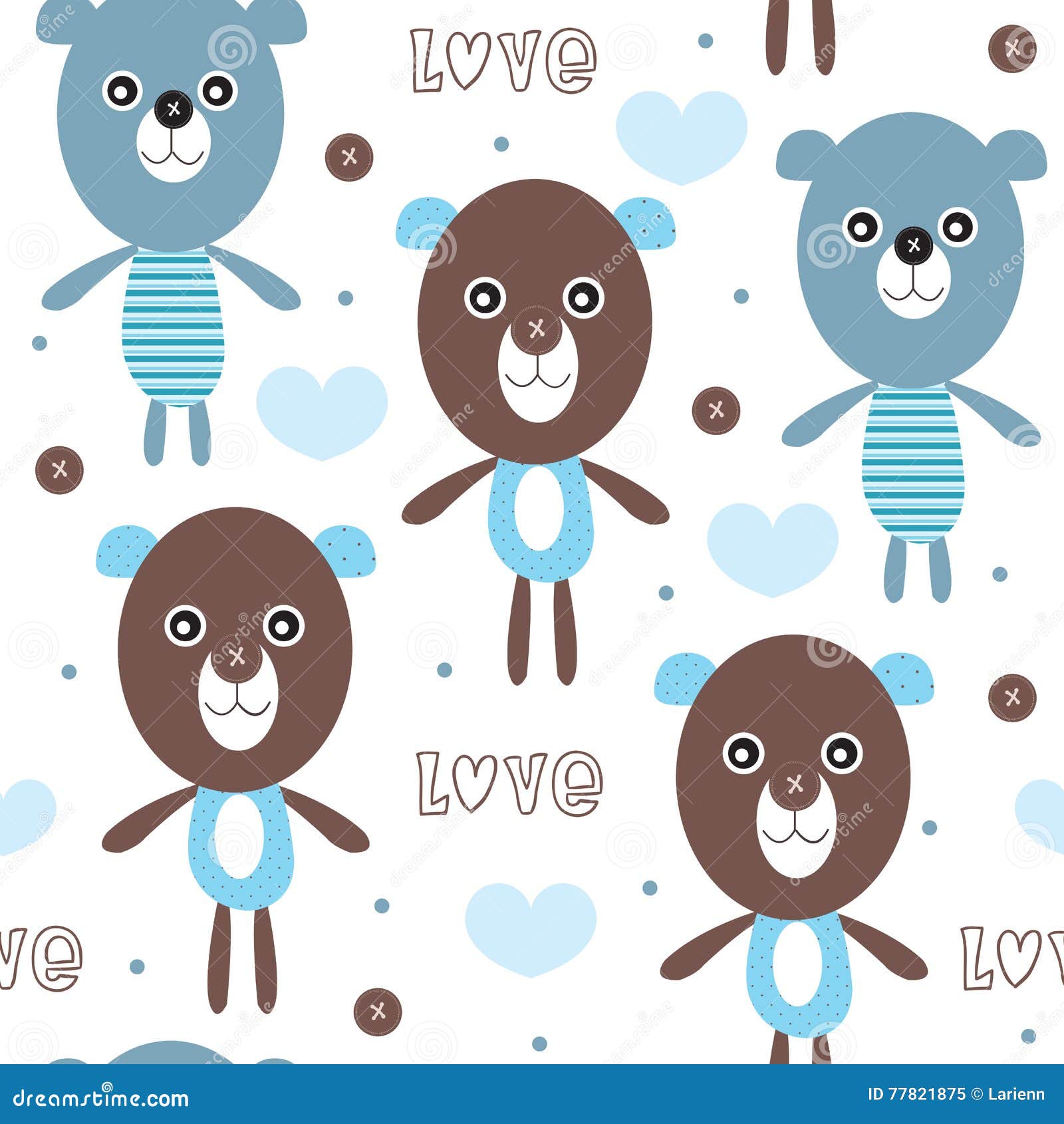 Seamless Teddy Bear Pattern Vector Illustration Stock Vector ...