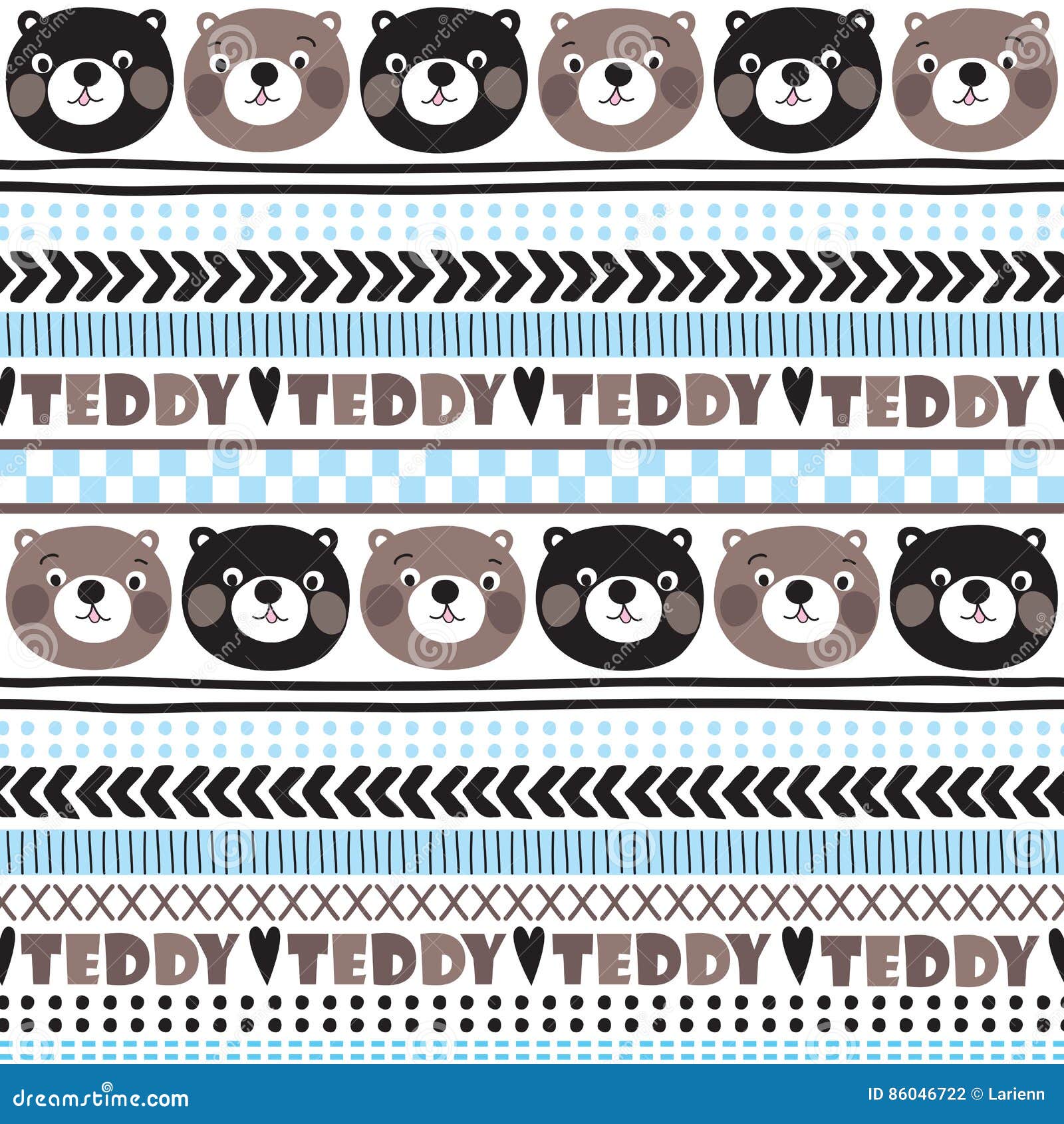 Seamless Teddy Bear Pattern Vector Illustration Stock Vector ...