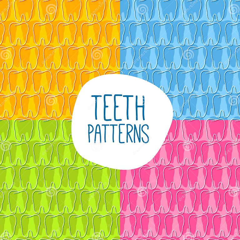 Seamless Teeth Colorful Pattern. Vector Stock Vector - Illustration of ...