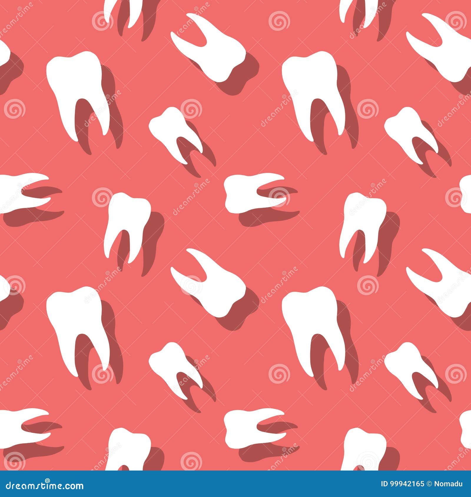 Seamless Teeth with Shadow Medical Pattern Stock Vector - Illustration ...