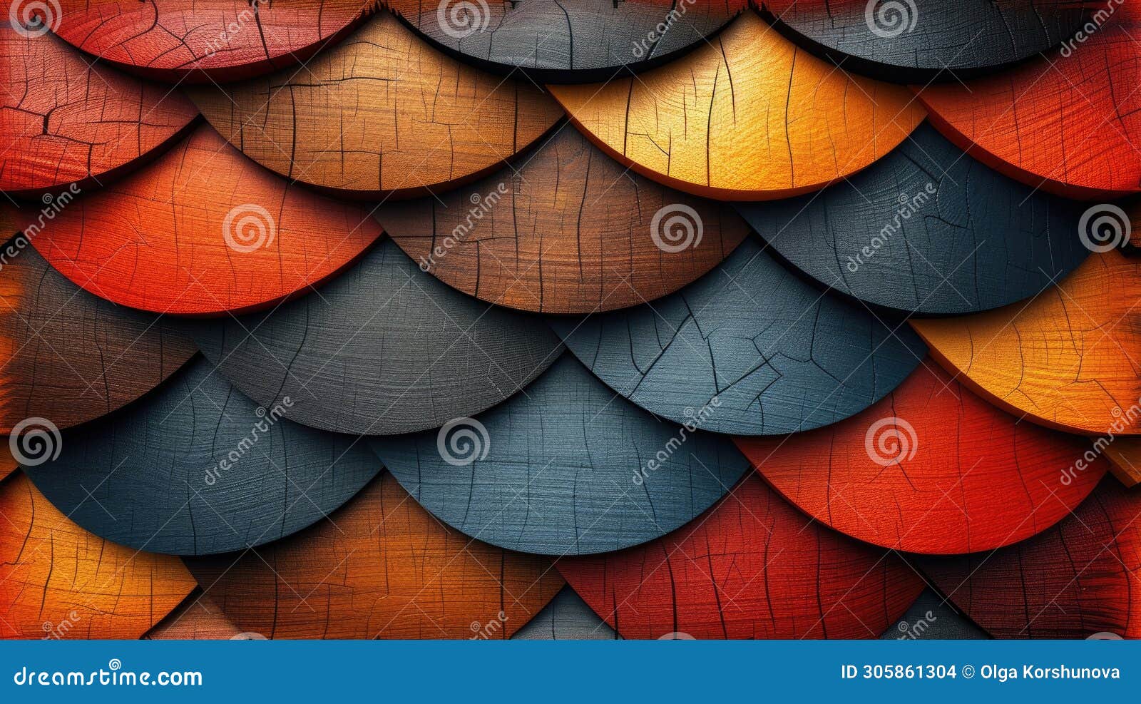 Seamless Terracotta Scale Pattern with Gradient Color Transition. Stock ...