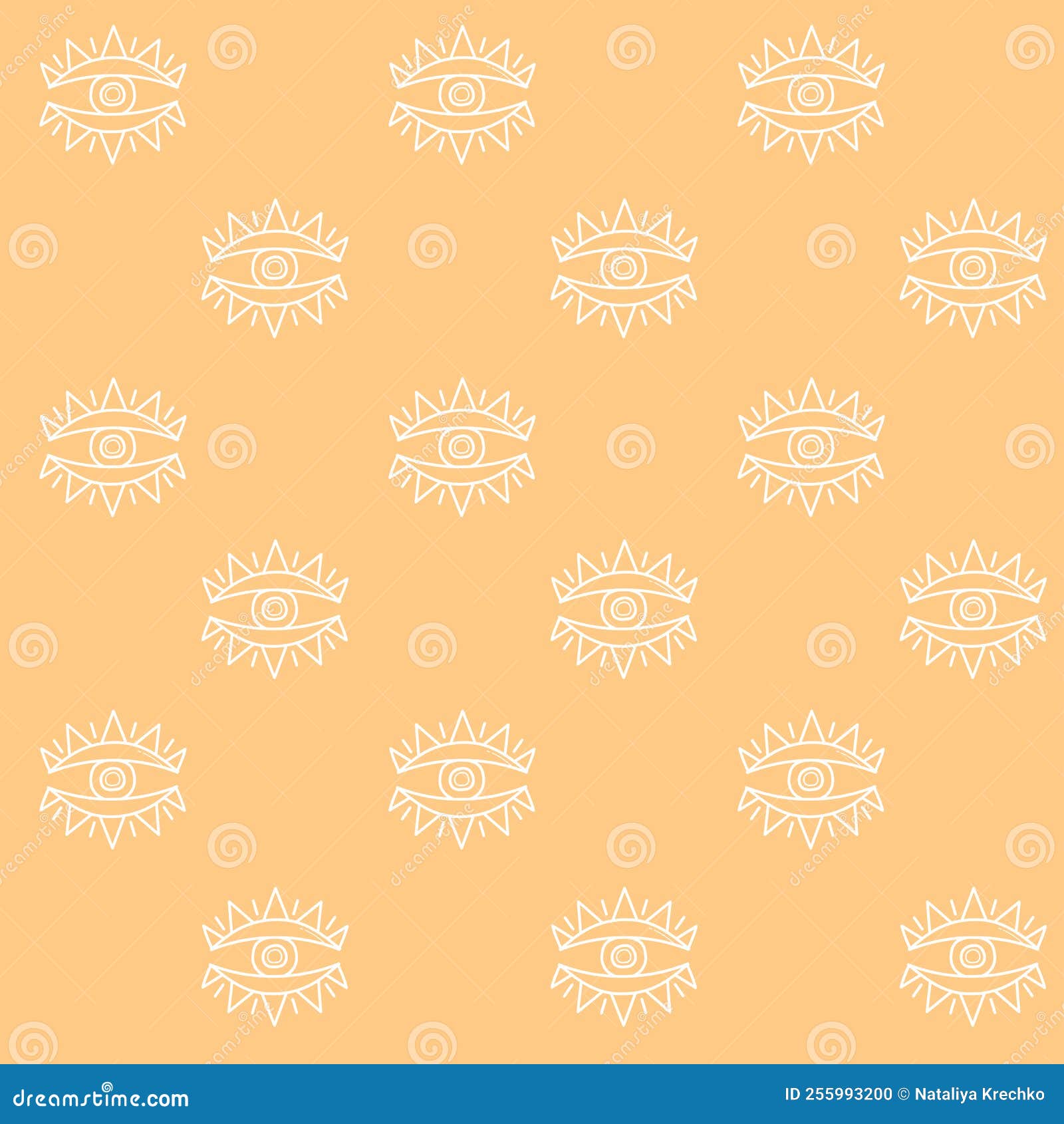 Seamless Textile Fabric Minimalist Magic Occult Eye Mental Zen Symbol ...