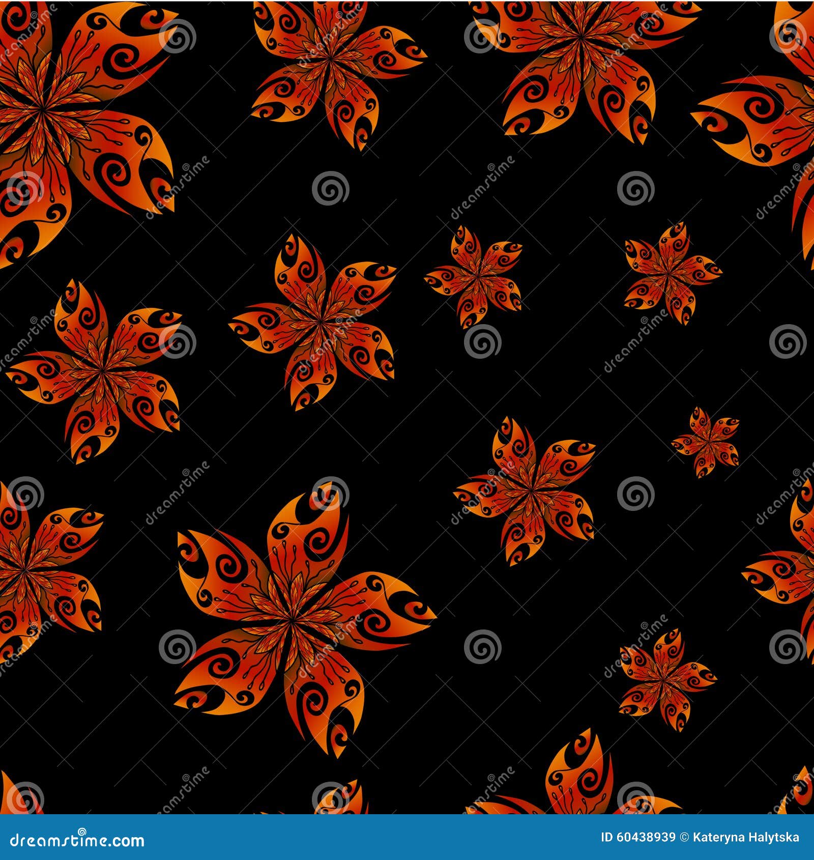 Seamless Textile Flower Pattern Stock Vector - Illustration of natural ...