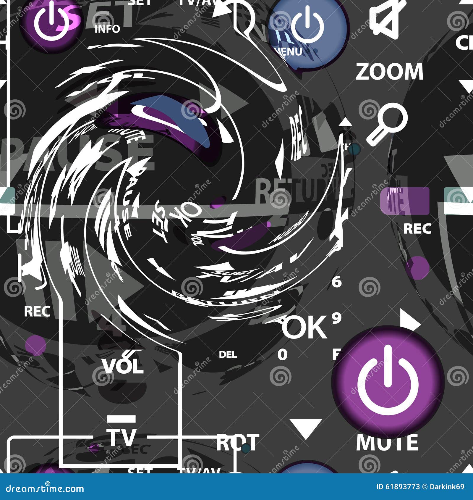 Seamless Textile Pattern of Controls TV Remote Stock Vector ...