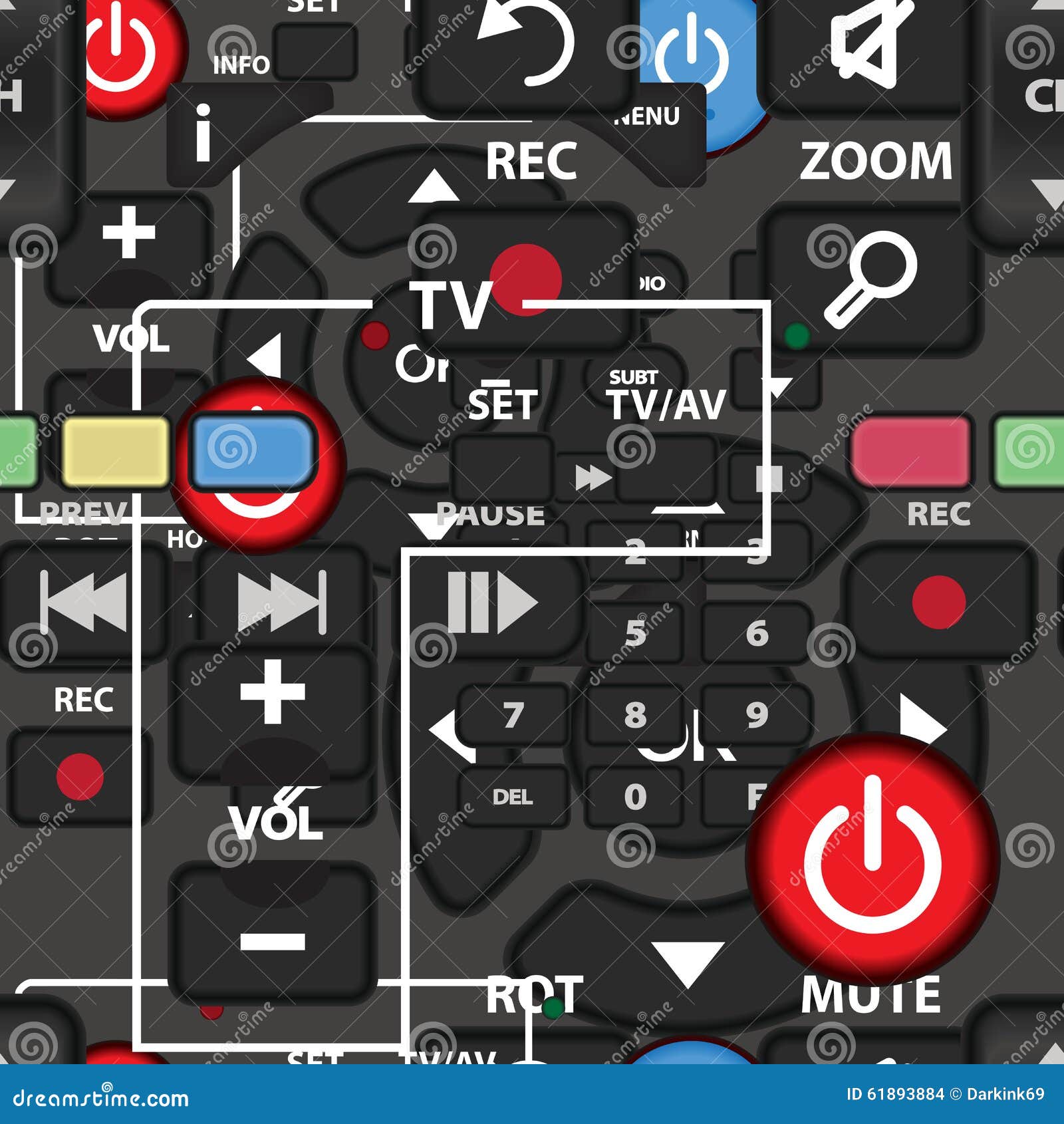 Seamless Textile Pattern of Controls TV Remote Stock Vector ...